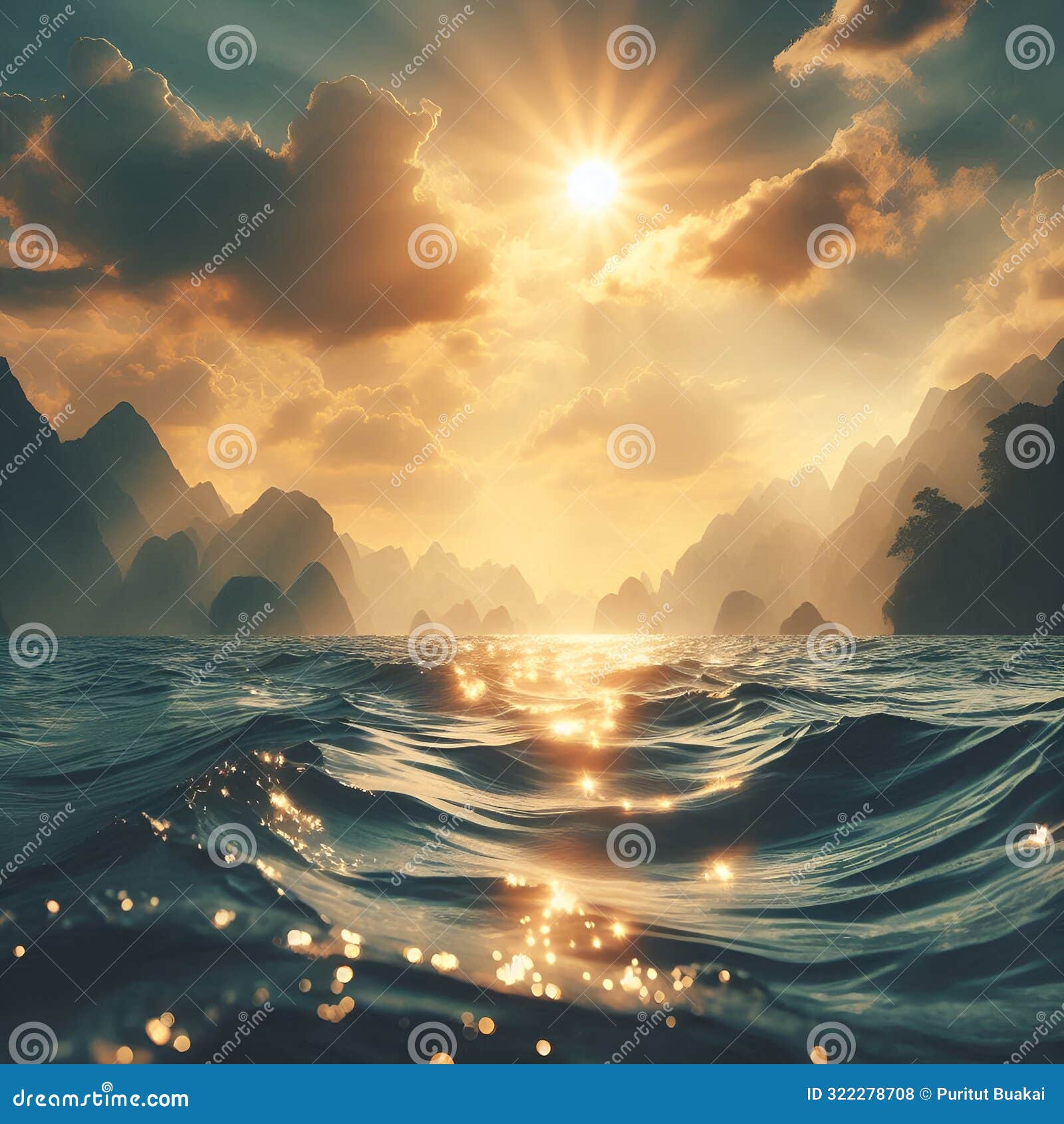 The Sun S Reflections Sparkle on the Surface of the Sea. Stock Photo ...