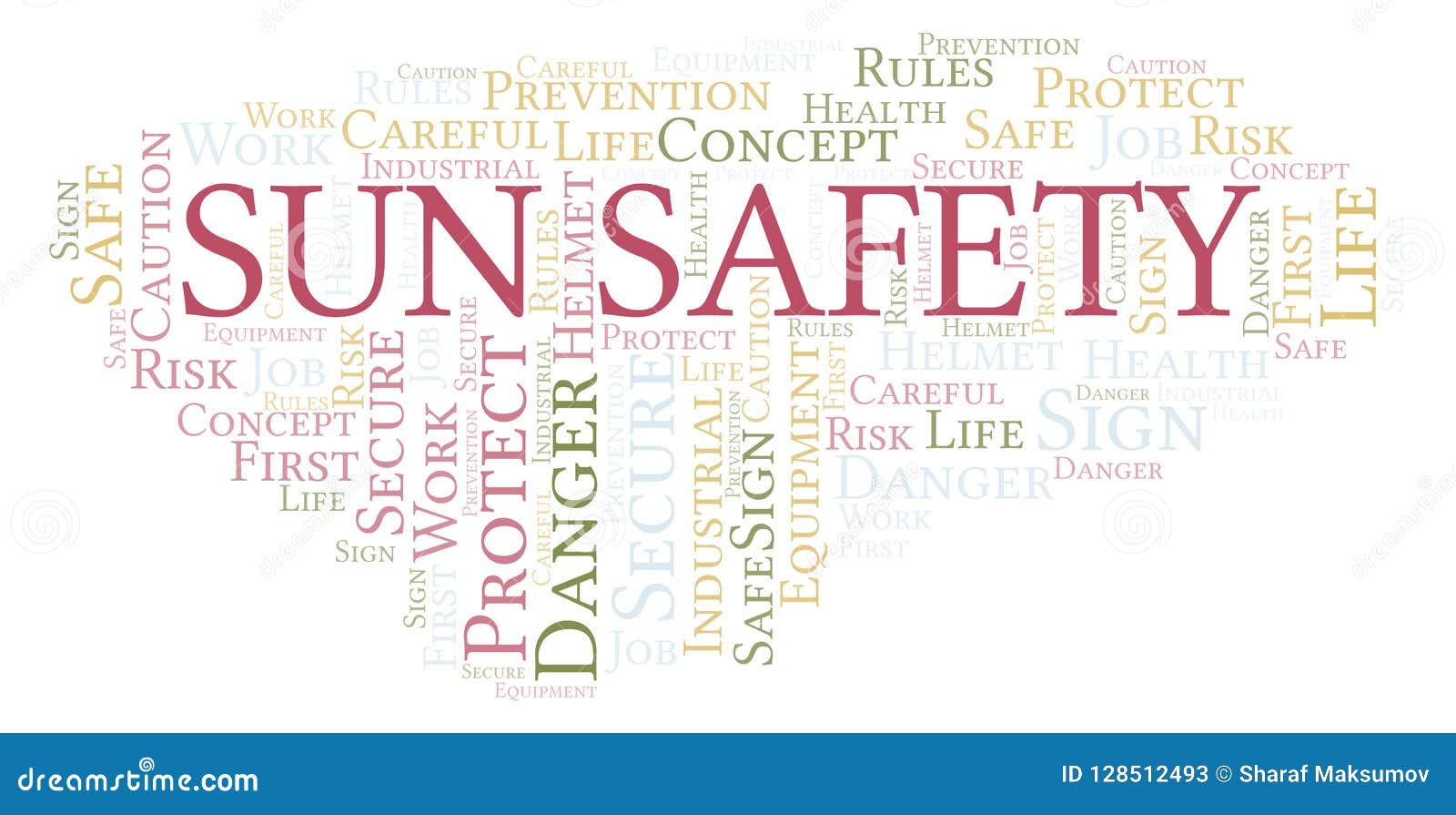 Sun Safety word cloud. stock illustration. Illustration of colors ...