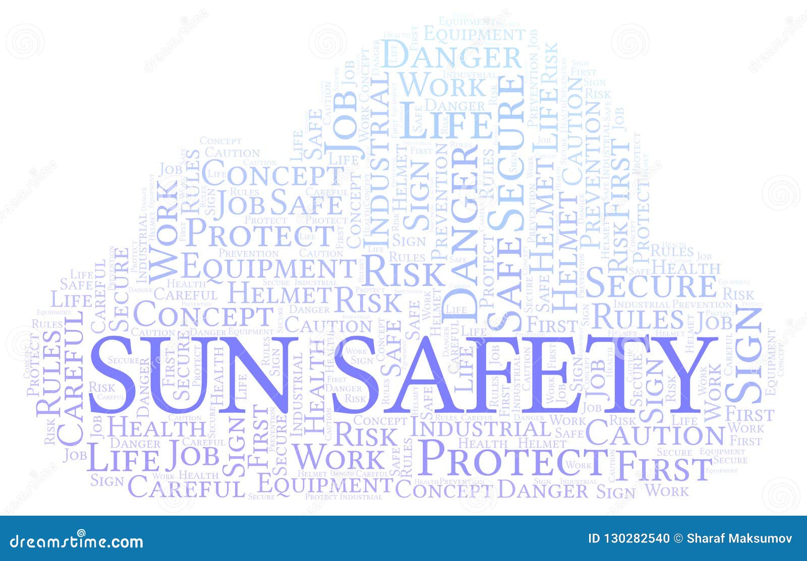Sun Safety word cloud. stock illustration. Illustration of rules ...