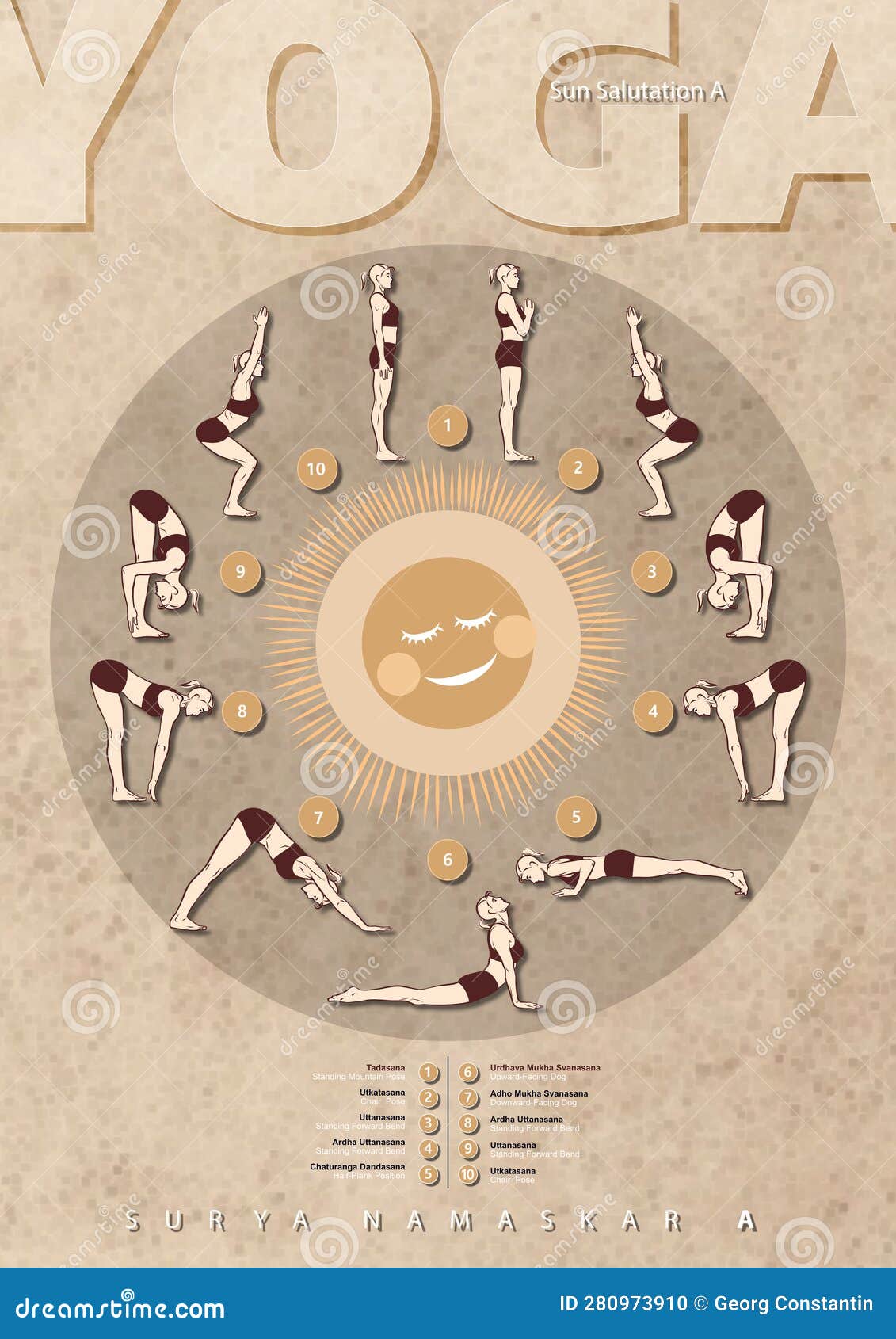 Sun Salutation Infographic Vector Illustration | CartoonDealer.com ...