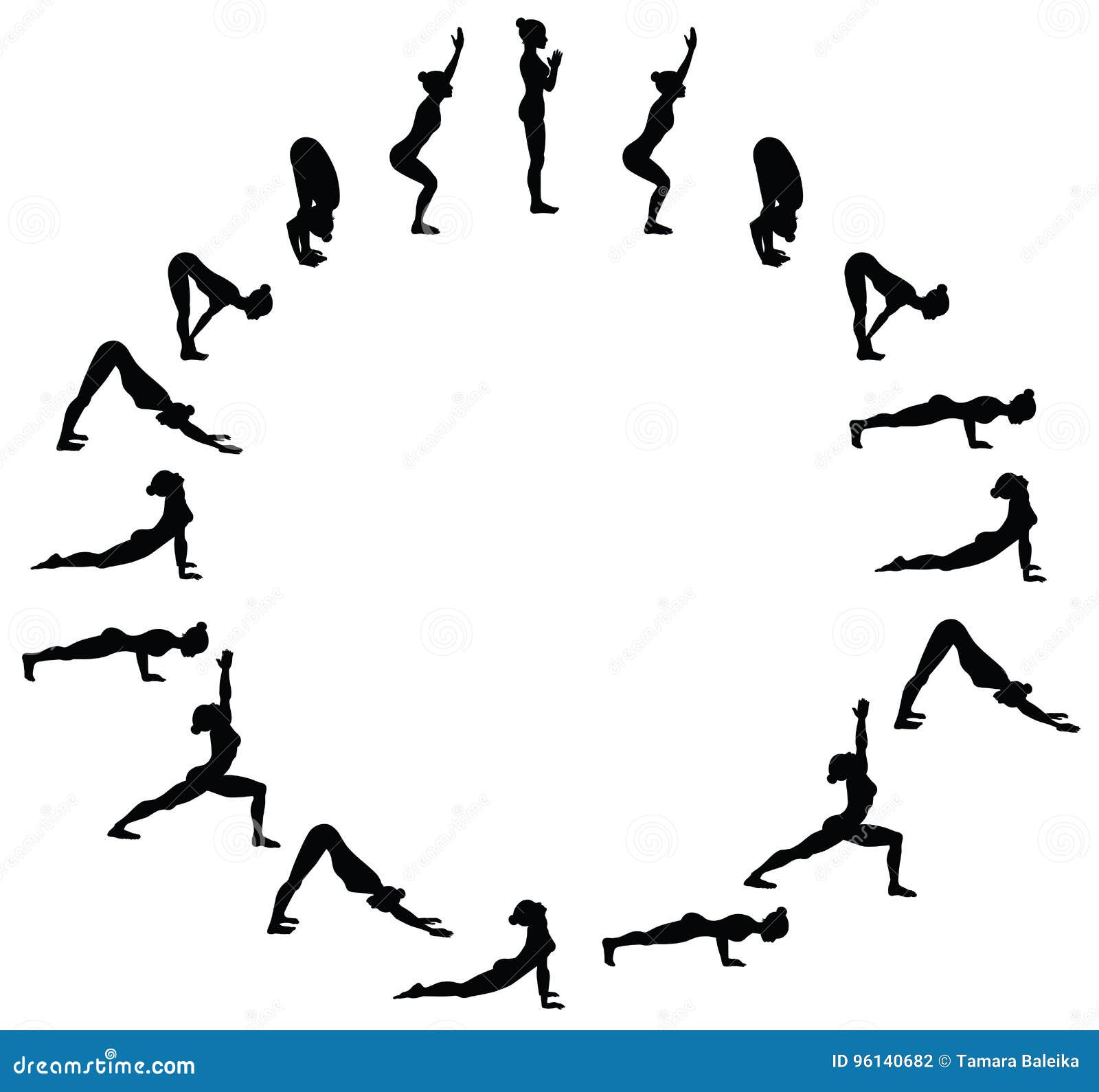 Sun Salutation Surya Namaskara Cartoon Vector | CartoonDealer.com ...