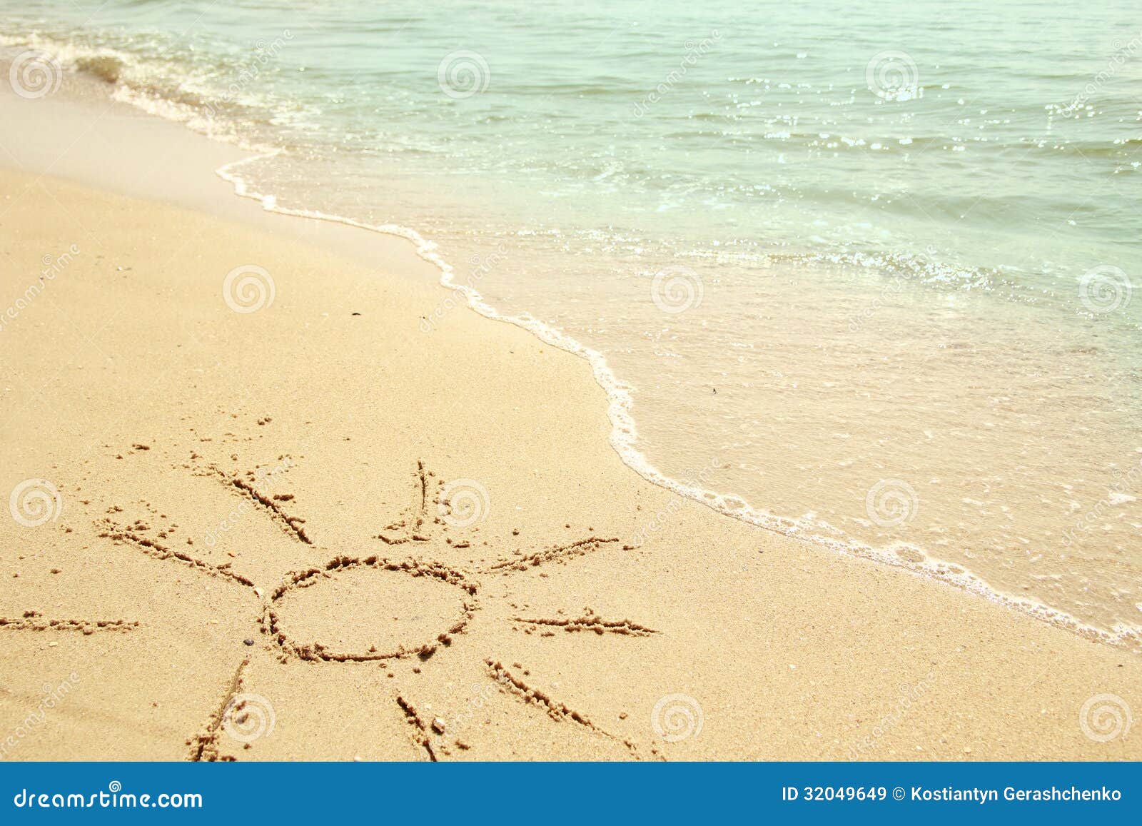 Sun in the sand stock image. Image of nature, captions - 32049649