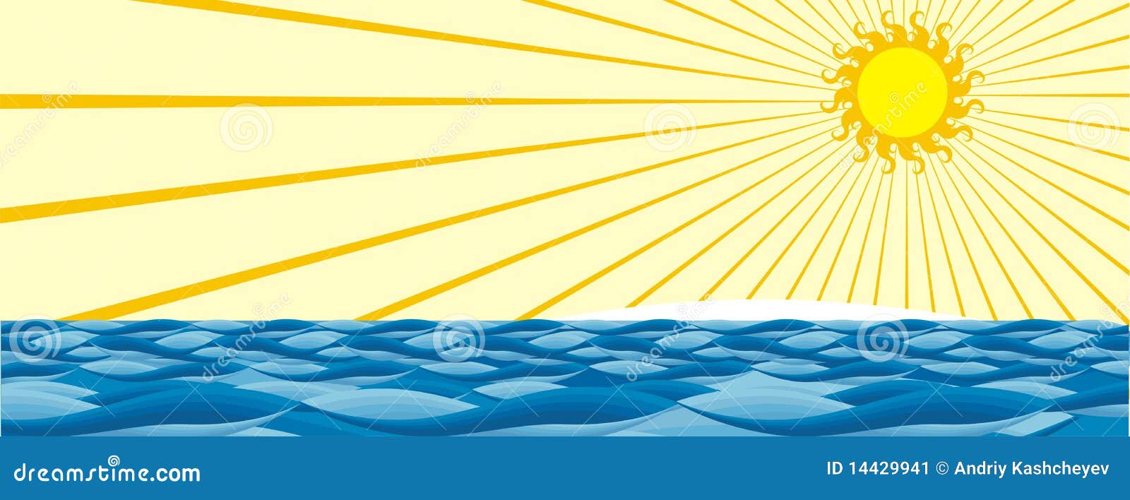 Sun and sea stock illustration. Illustration of artistic - 14429941
