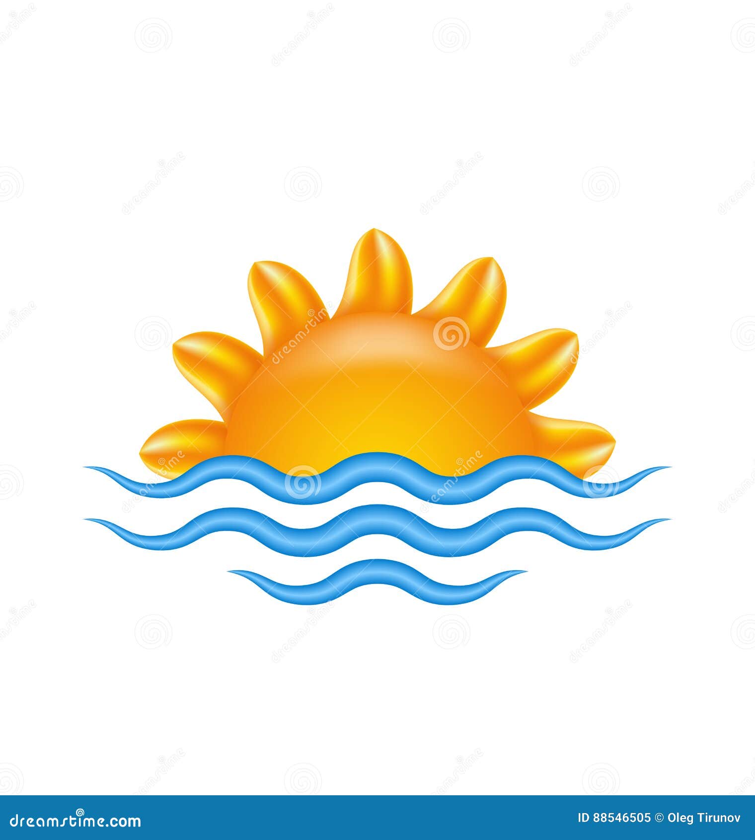 Sun and Sea for Logo. Abstract Creative Concept Stock Vector ...