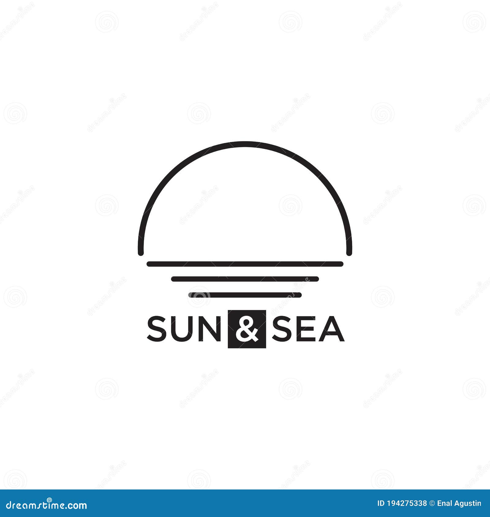 Sun and Sea Logo Design Template Stock Vector - Illustration of ...