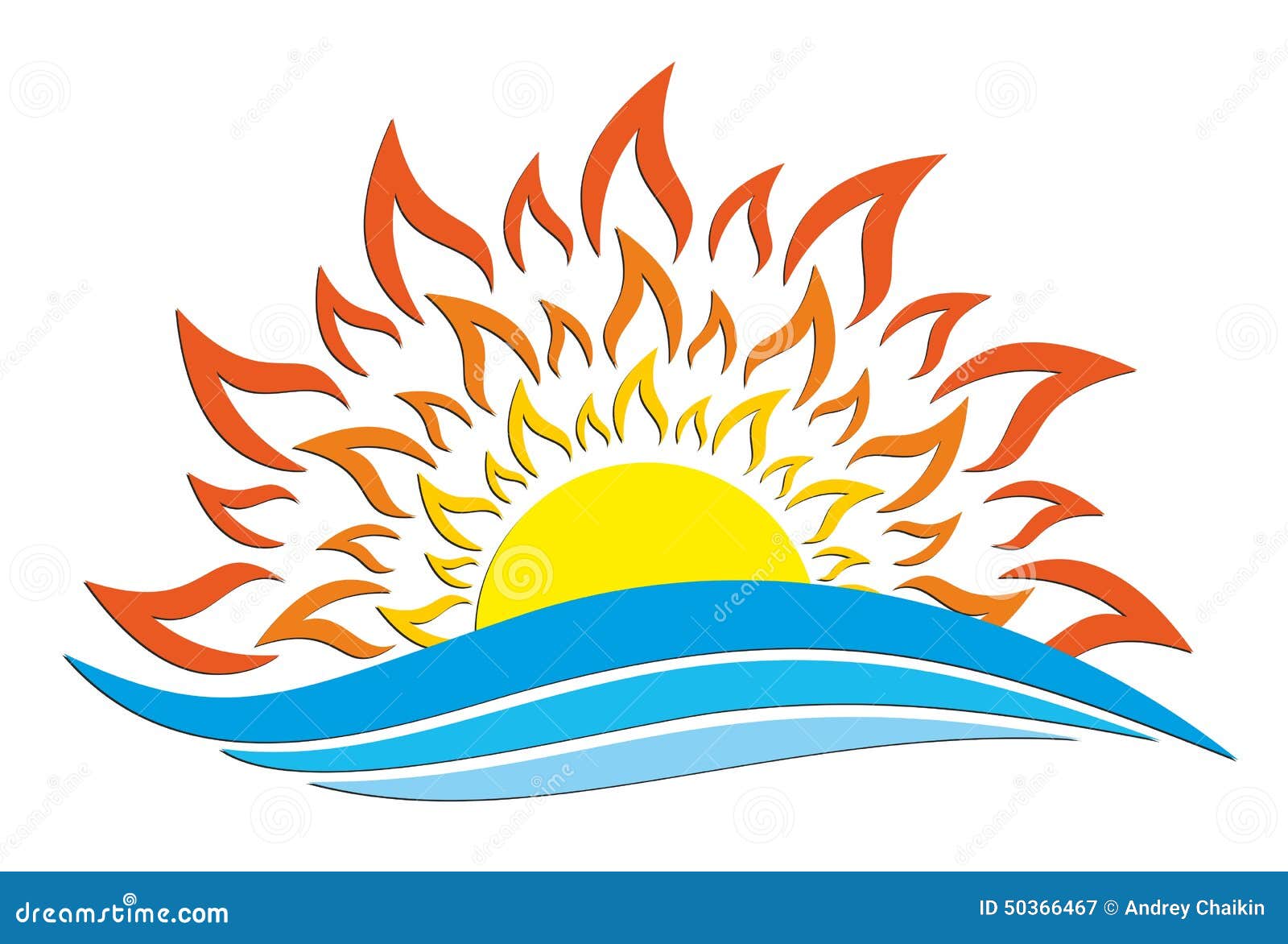 Sun and sea logo stock vector. Illustration of abstract - 50366467