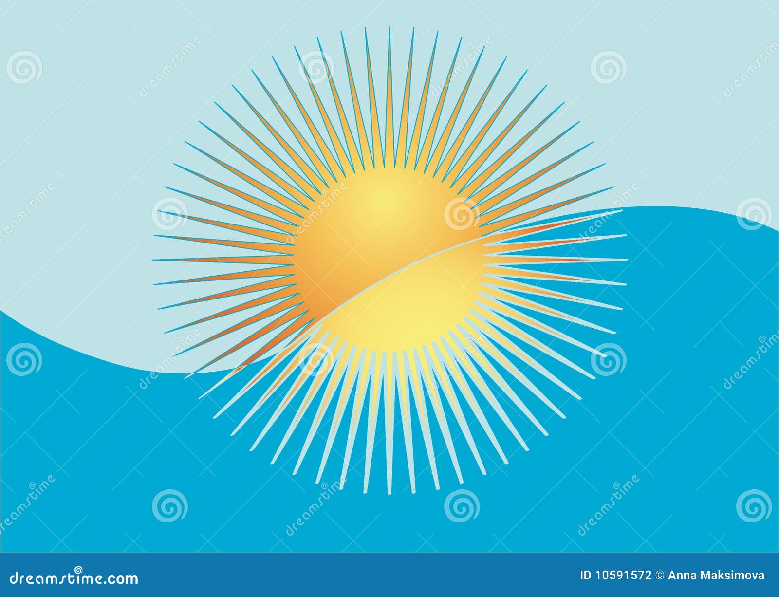 Sun, sea, sky. stock vector. Illustration of outdoors - 10591572