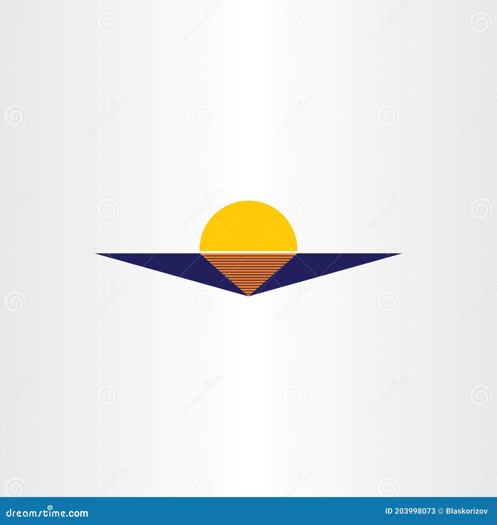Sun and Sea Sunset Icon Logo Vector Element Symbol Stock Vector ...