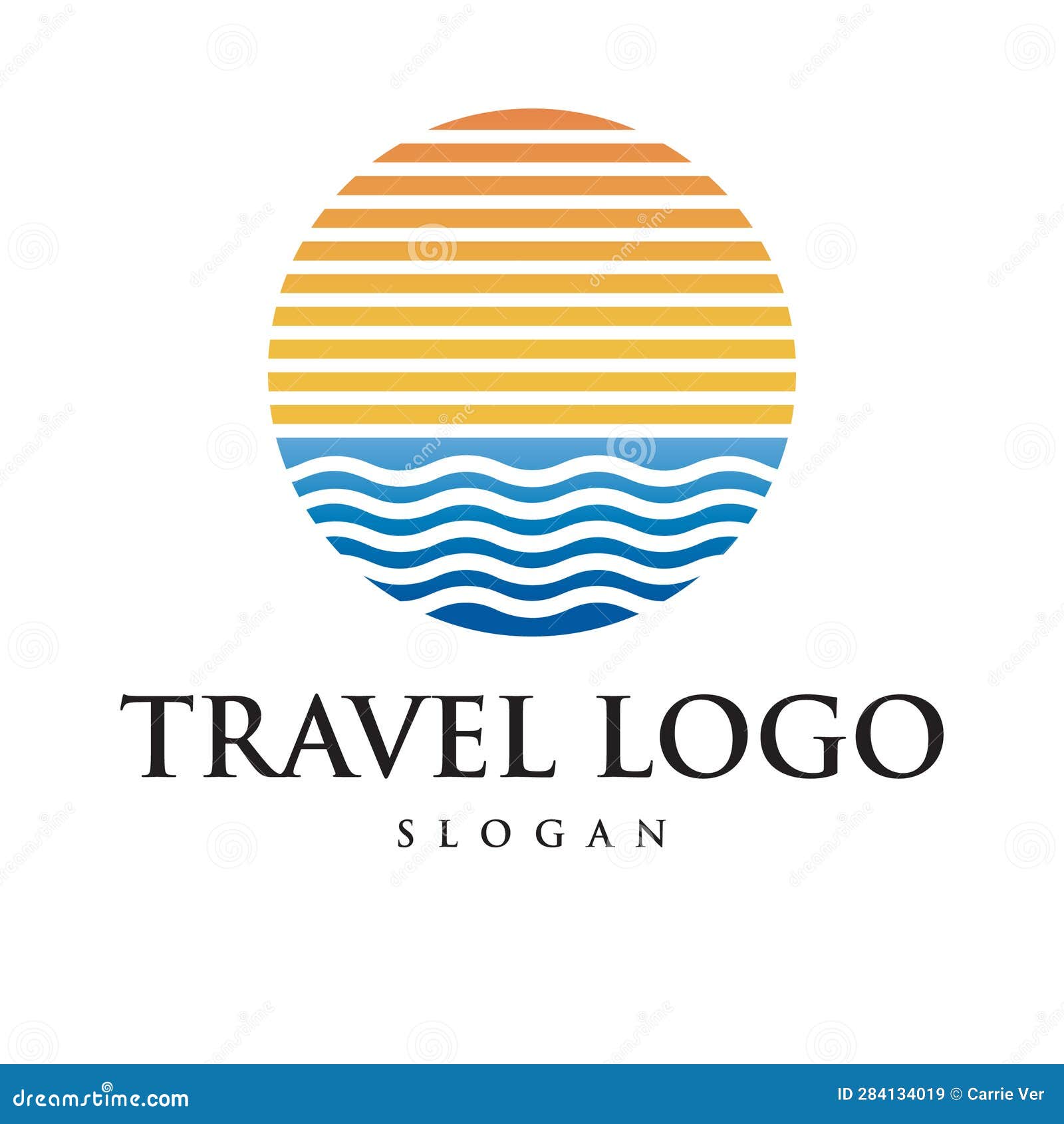 Sun and Sea Vector Logo Template Stock Vector - Illustration of ...