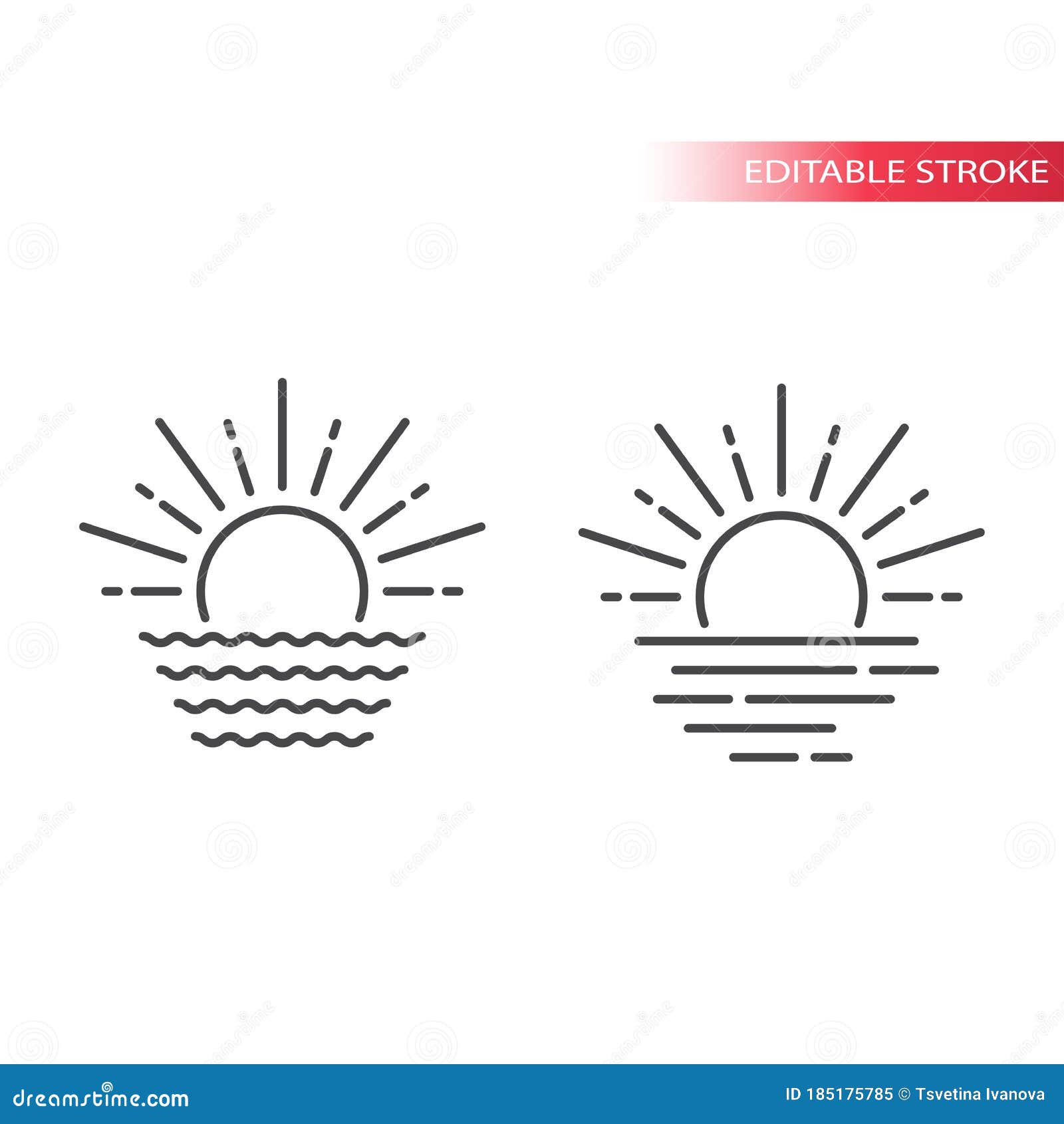 Sun and Sea Waves Simple Thin Line Vector Icon. Stock Vector ... Sun and Sea Waves Simple Thin Line Vector Icon. Stock Vector ...