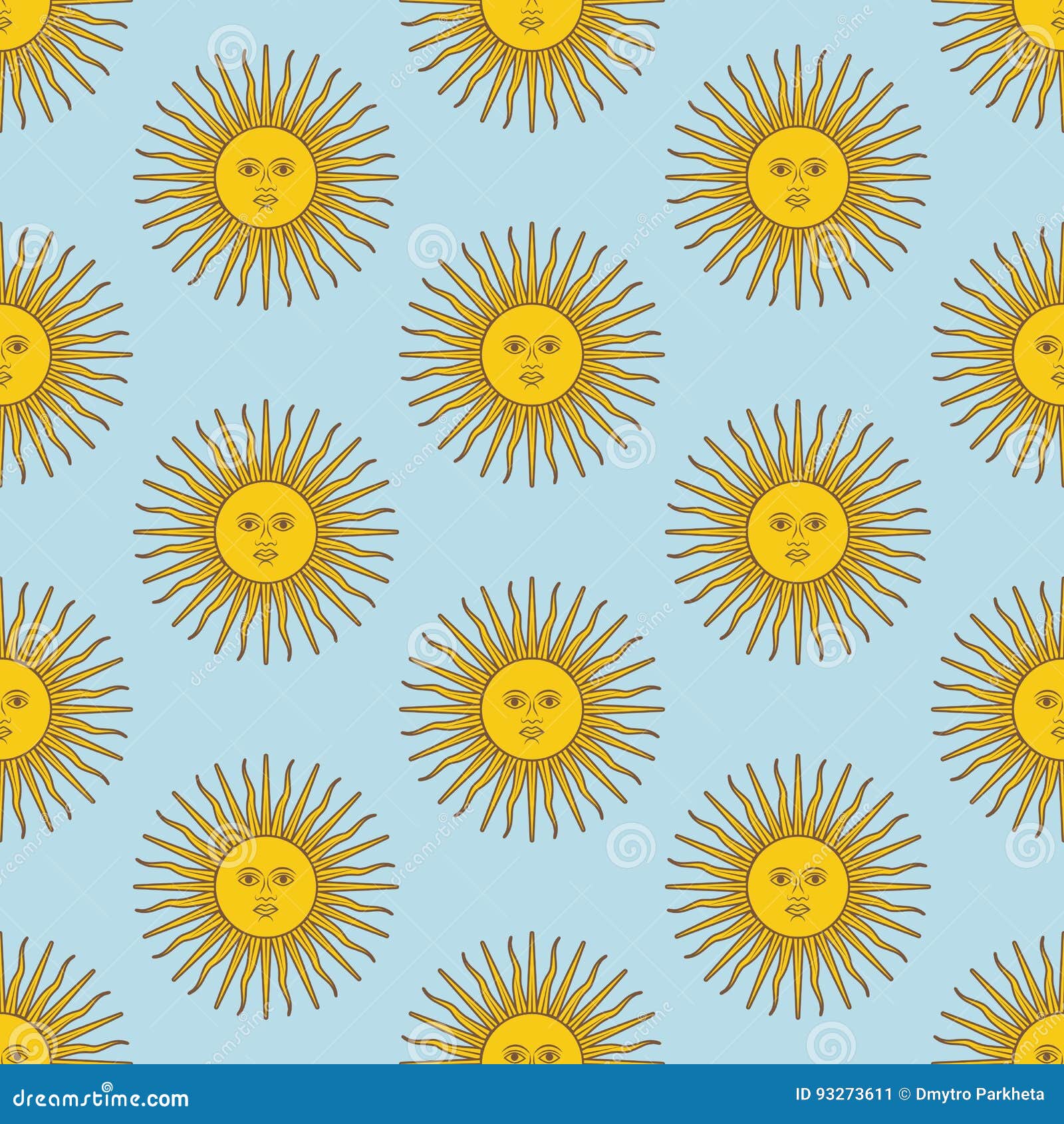 Sun seamless pattern stock vector. Illustration of heat - 93273611