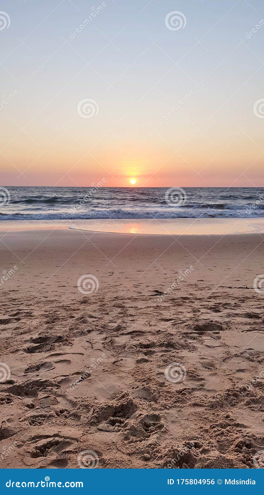 Sun set in Arabian Sea stock photo. Image of evening - 175804956