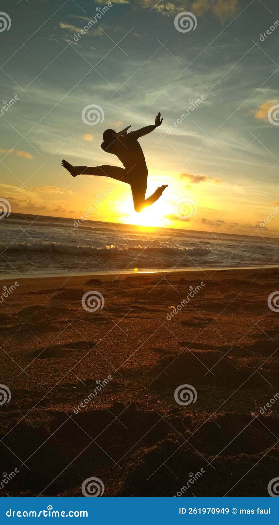 Sun Set in the Beach and Jump Boy Stock Image - Image of jump, beach ...
