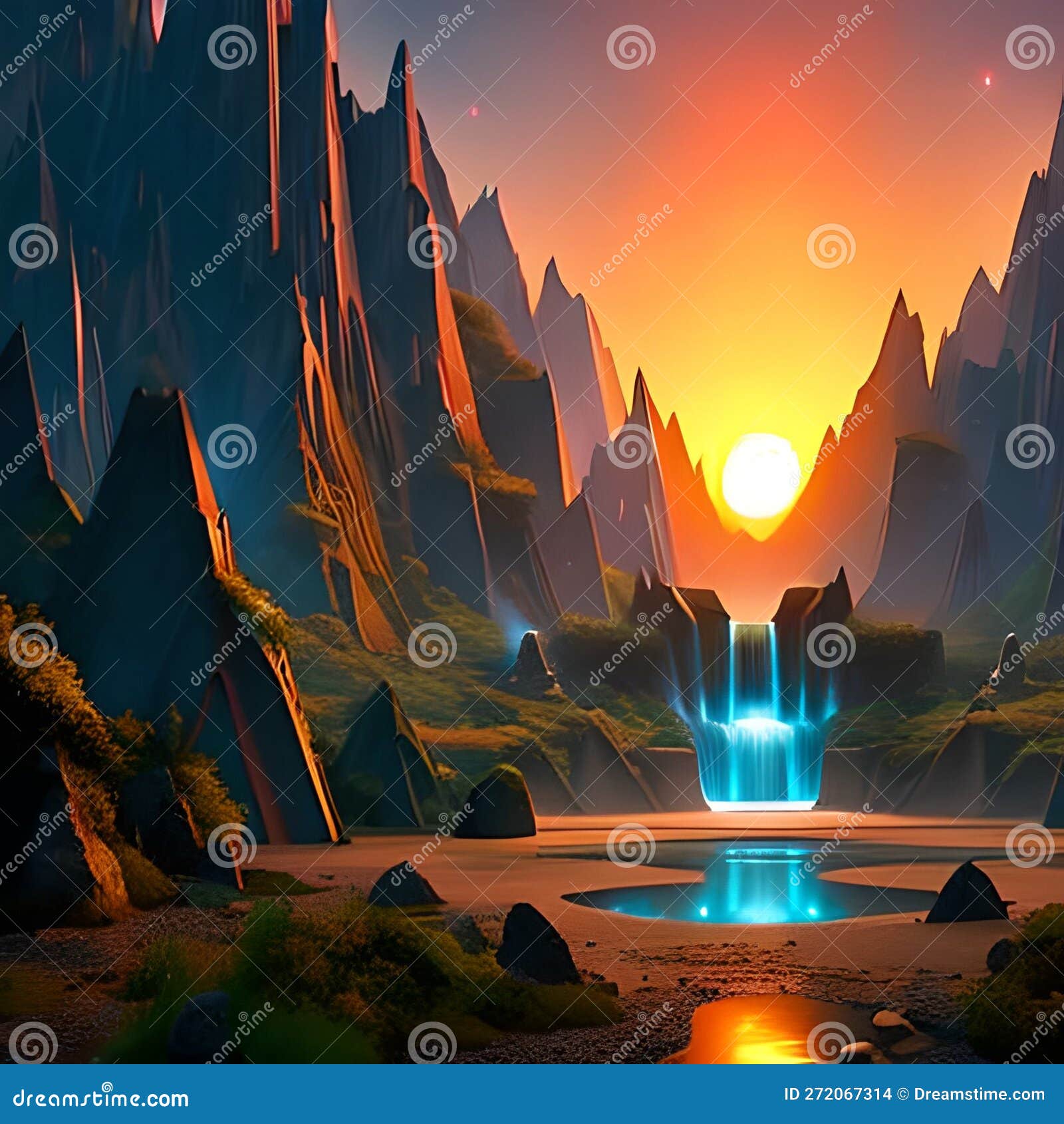 Sun set illustration stock illustration. Illustration of darkness ...