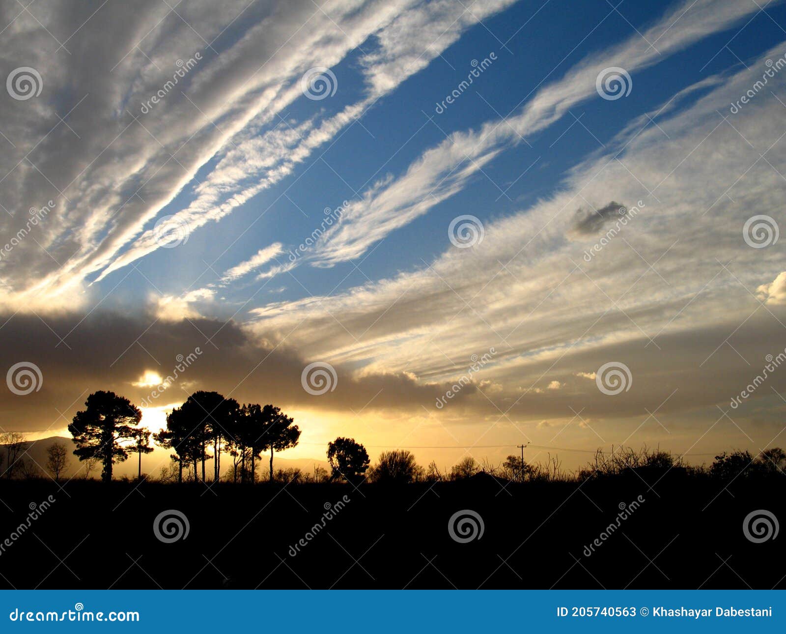 Sun set stock image. Image of iran, skyline, evening - 205740563