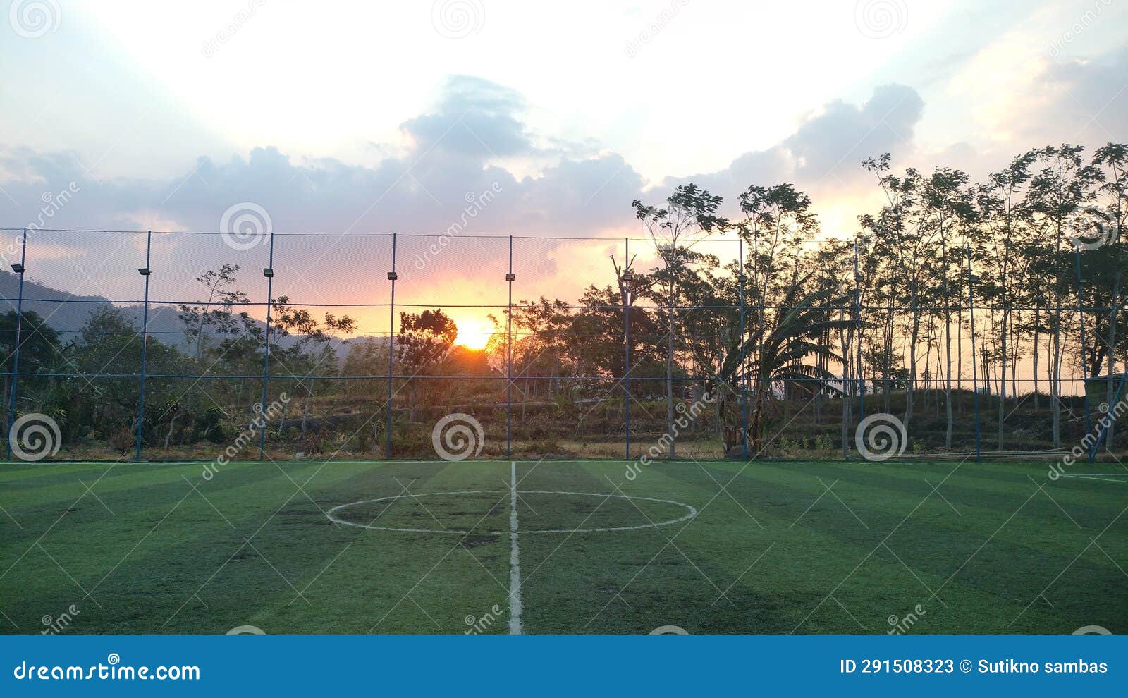 Mini Soccer Goal With Old And Rust Condition Broken Net On Concrete ...