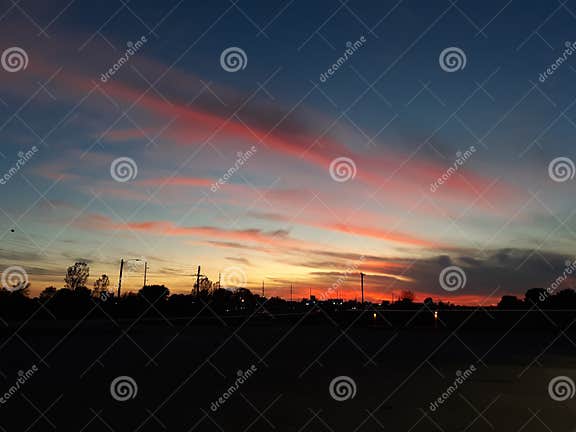 Sun Set Outside of Work on a Beautiful Night Stock Photo - Image of ...