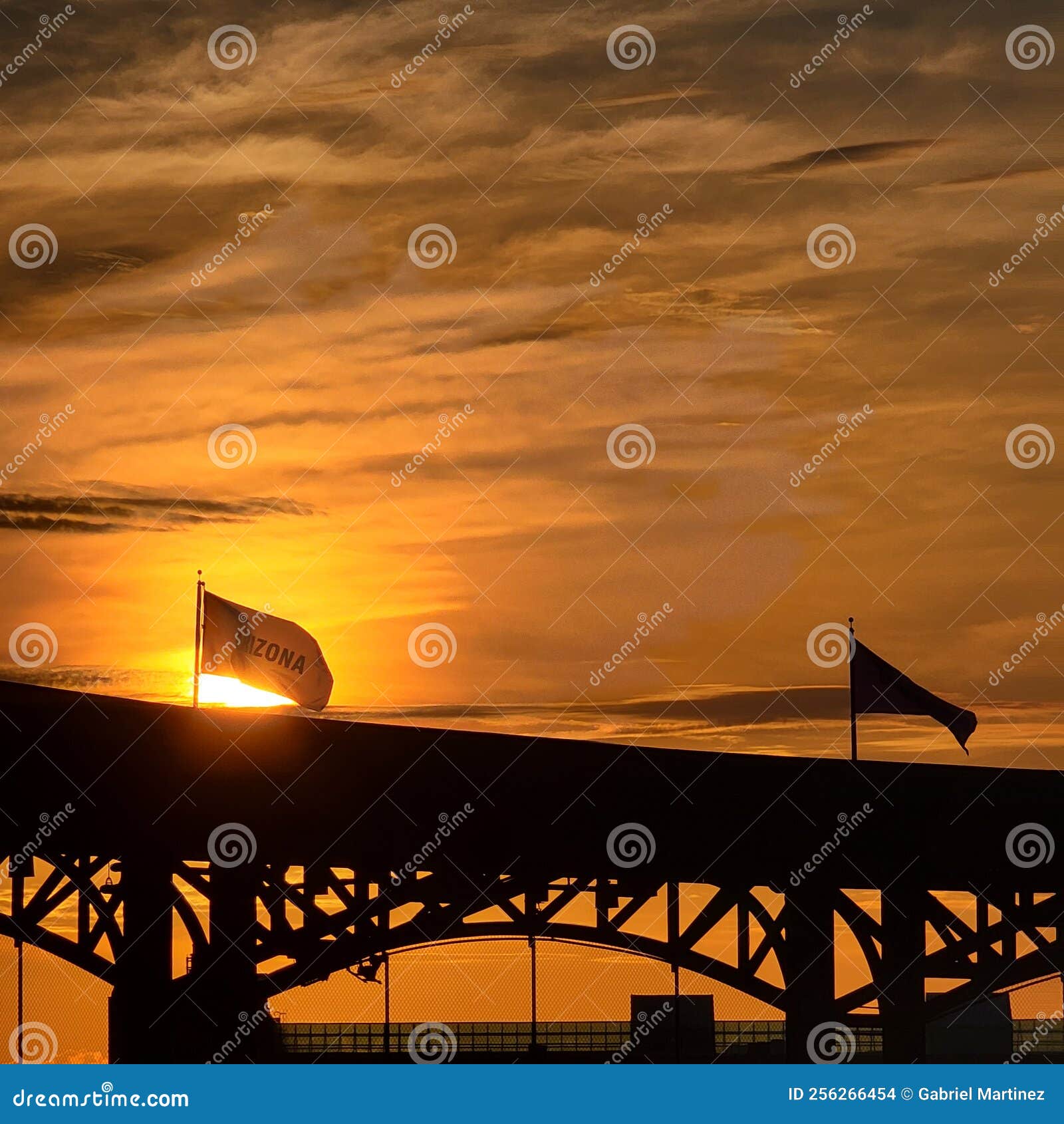 Sun set over the bridge stock photo. Image of sunset - 256266454