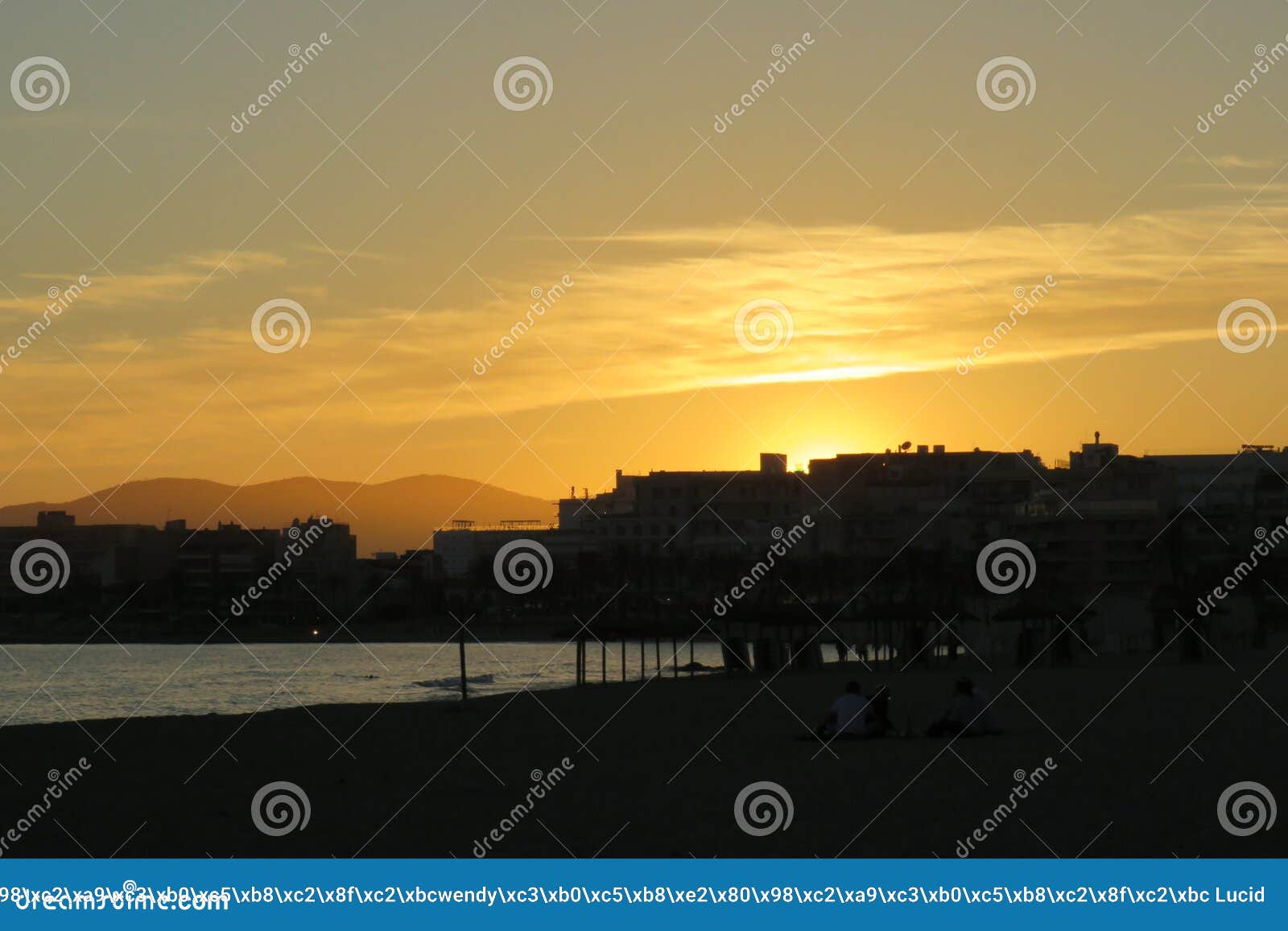 Sun Set Over the Coast of Majorca on Flight Path Stock Photo - Image of ...