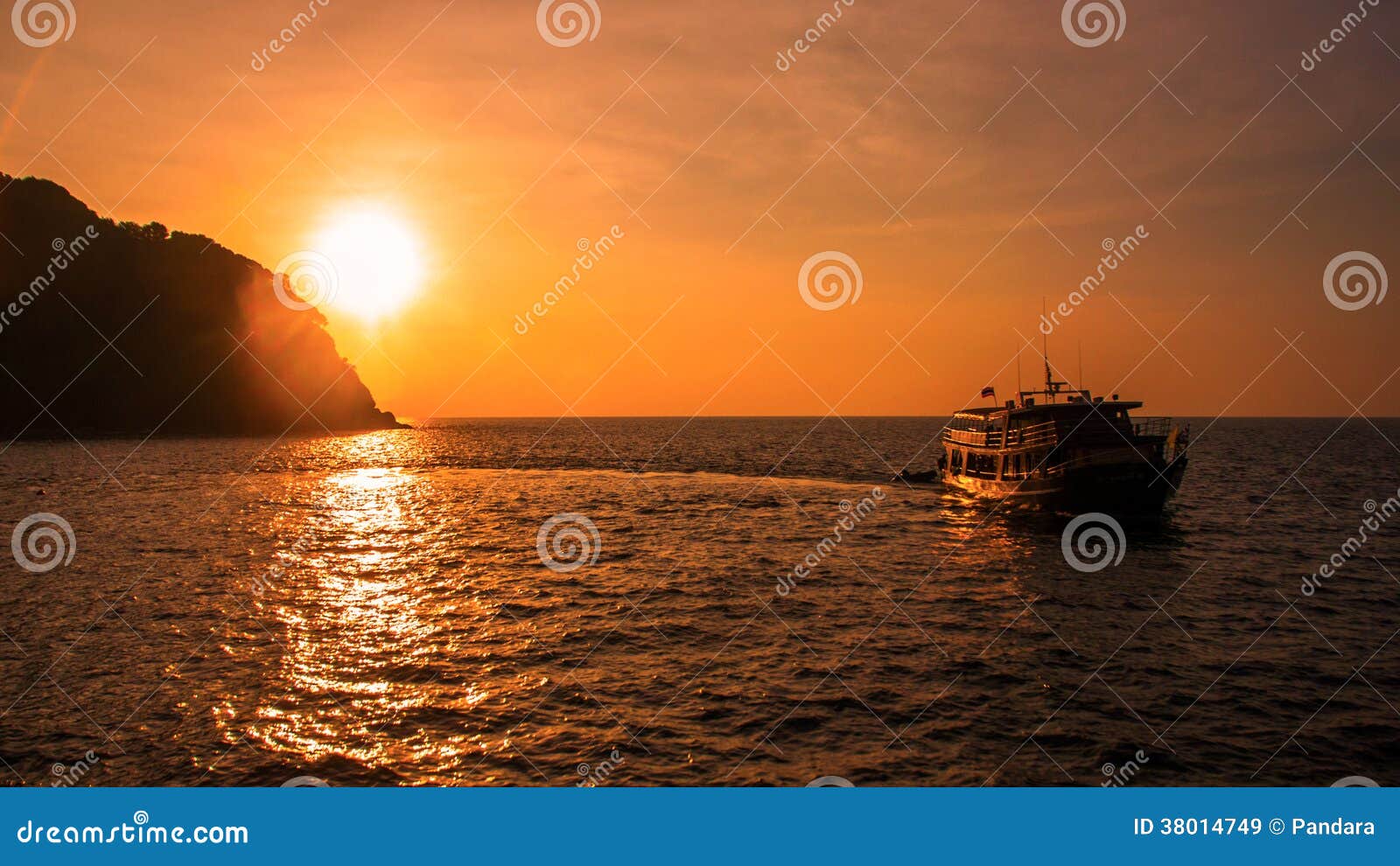 Sun Set in the Similand Island, Thailand Stock Image - Image of island ...