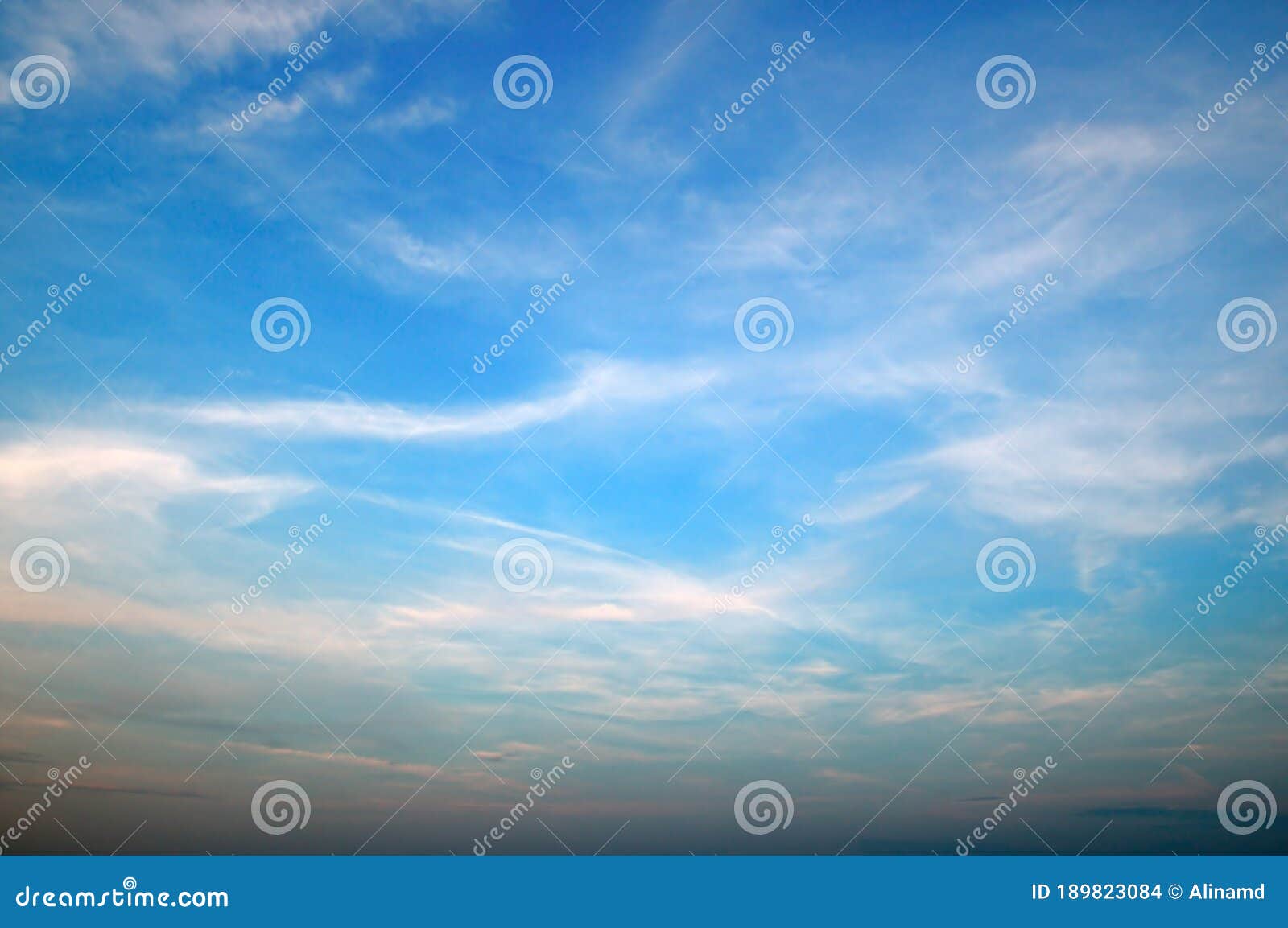 Sun Set Sky with Light Cirrus Clouds Stock Photo - Image of cumulus ...
