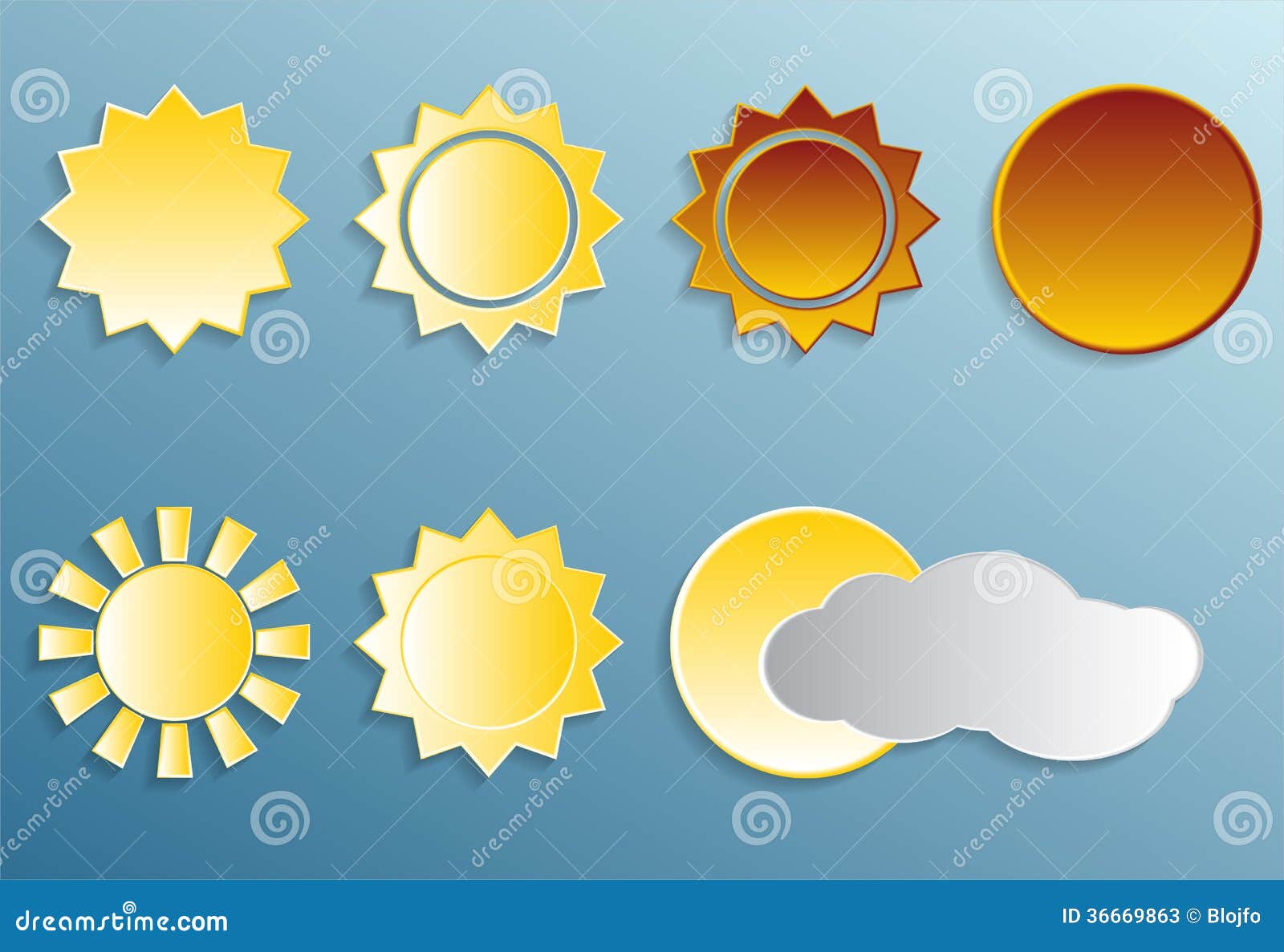 Sun set stock vector. Illustration of design, icon, vector - 36669863