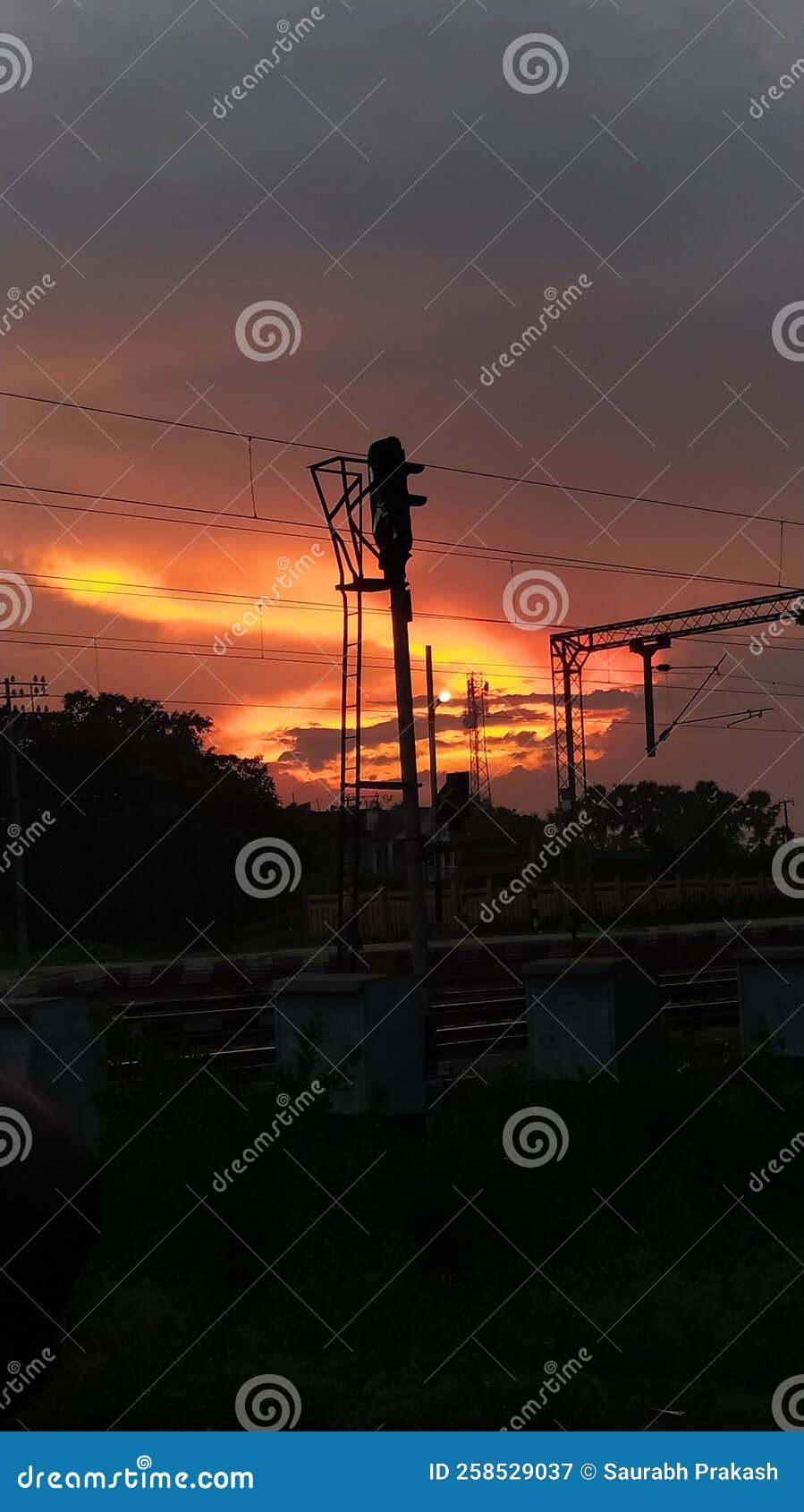 Sun set view stock image. Image of evening, nice, view - 258529037