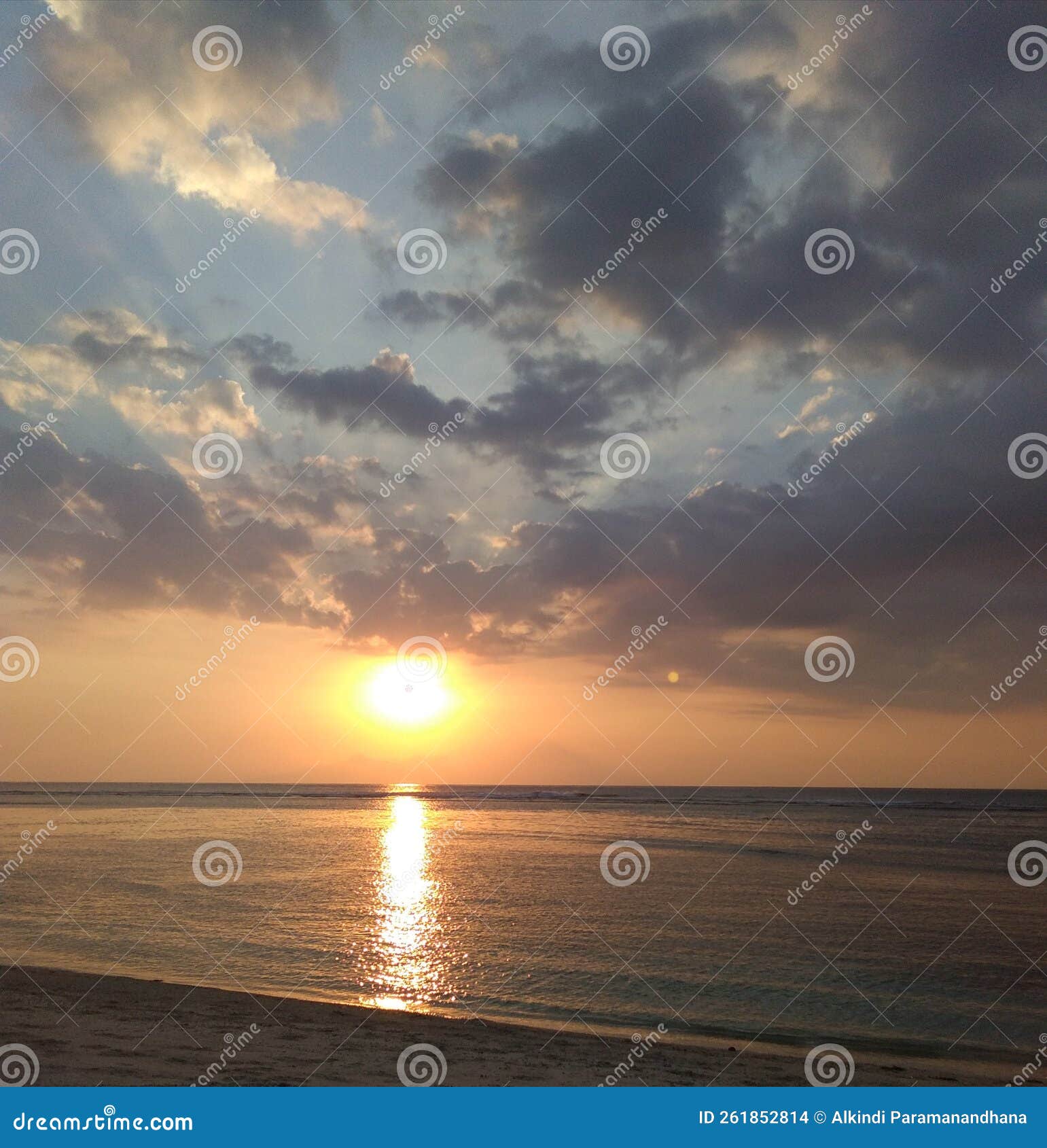 The Sun Sets on the Beach, a Sign that Night Will Come Soon Stock Photo ...