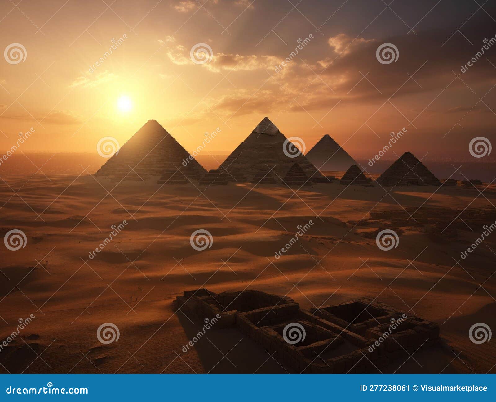 The Ancient Allure of the Great Pyramids Stock Illustration ...