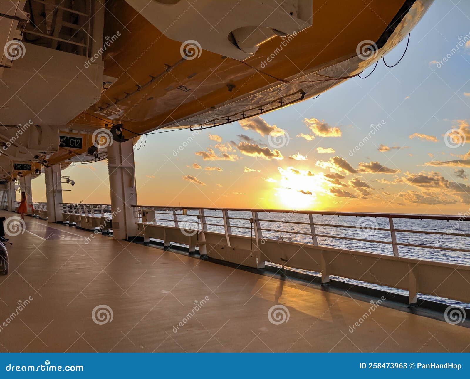 Sunset As Seen from the Cruise Ship Deck Stock Image - Image of clouds ...