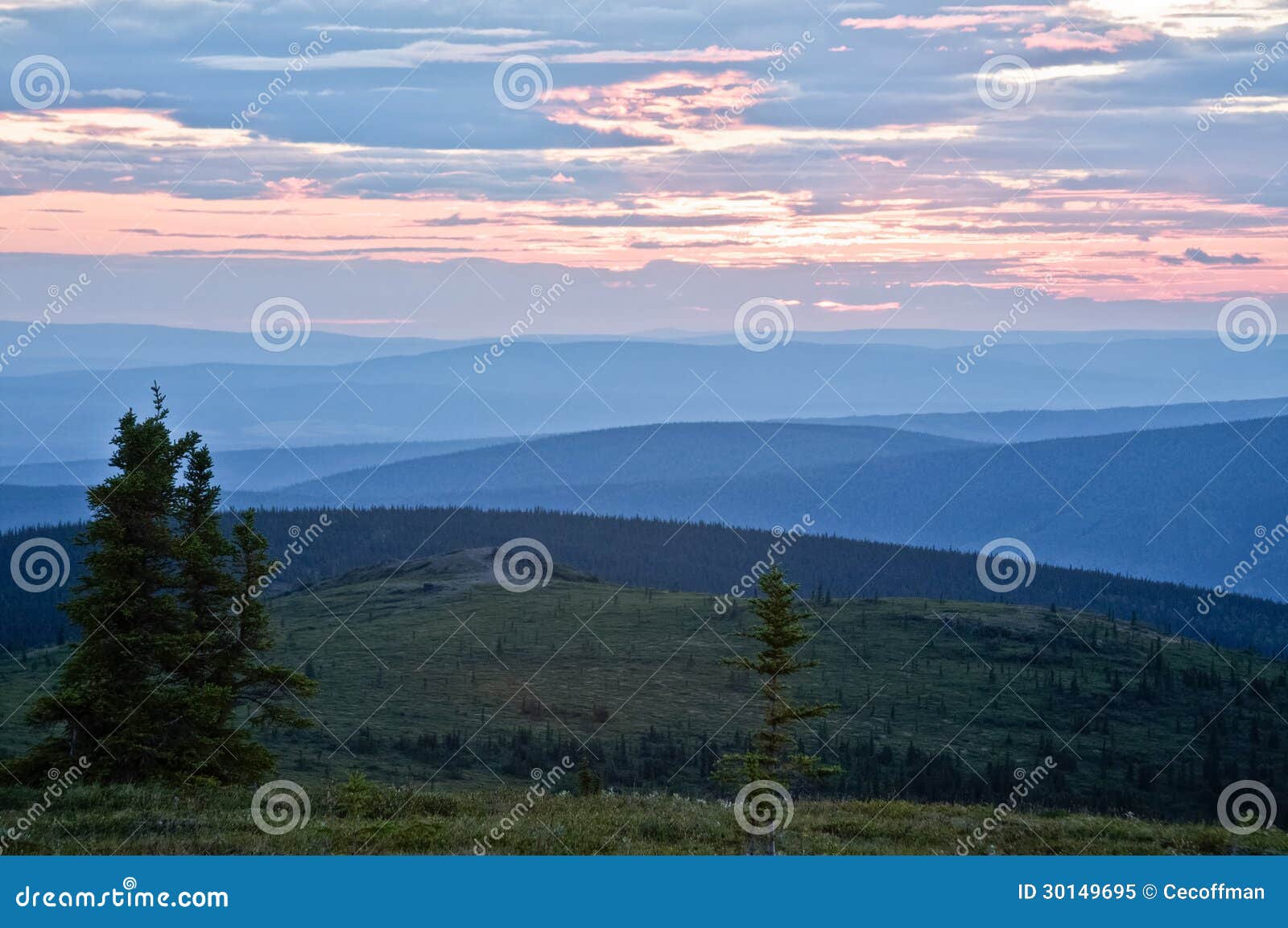 Sunset in Alaska stock image. Image of outdoors, forest - 30149695