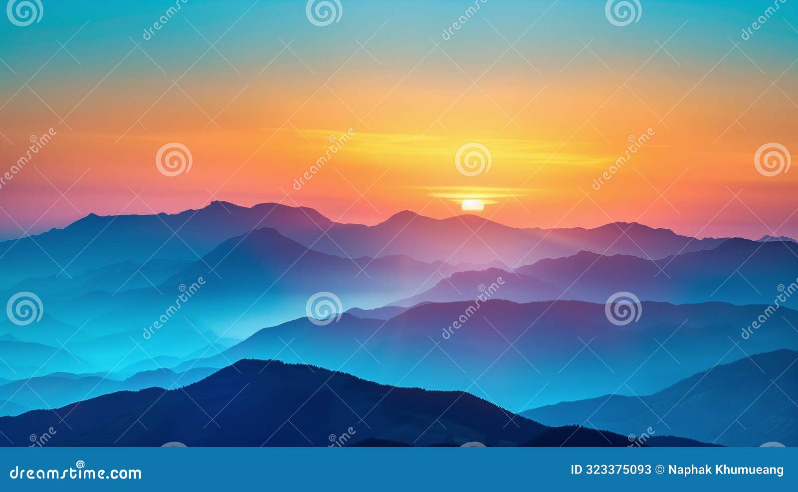 The Sun Sets in a Radiant Display of Colors, Casting Layers of ...