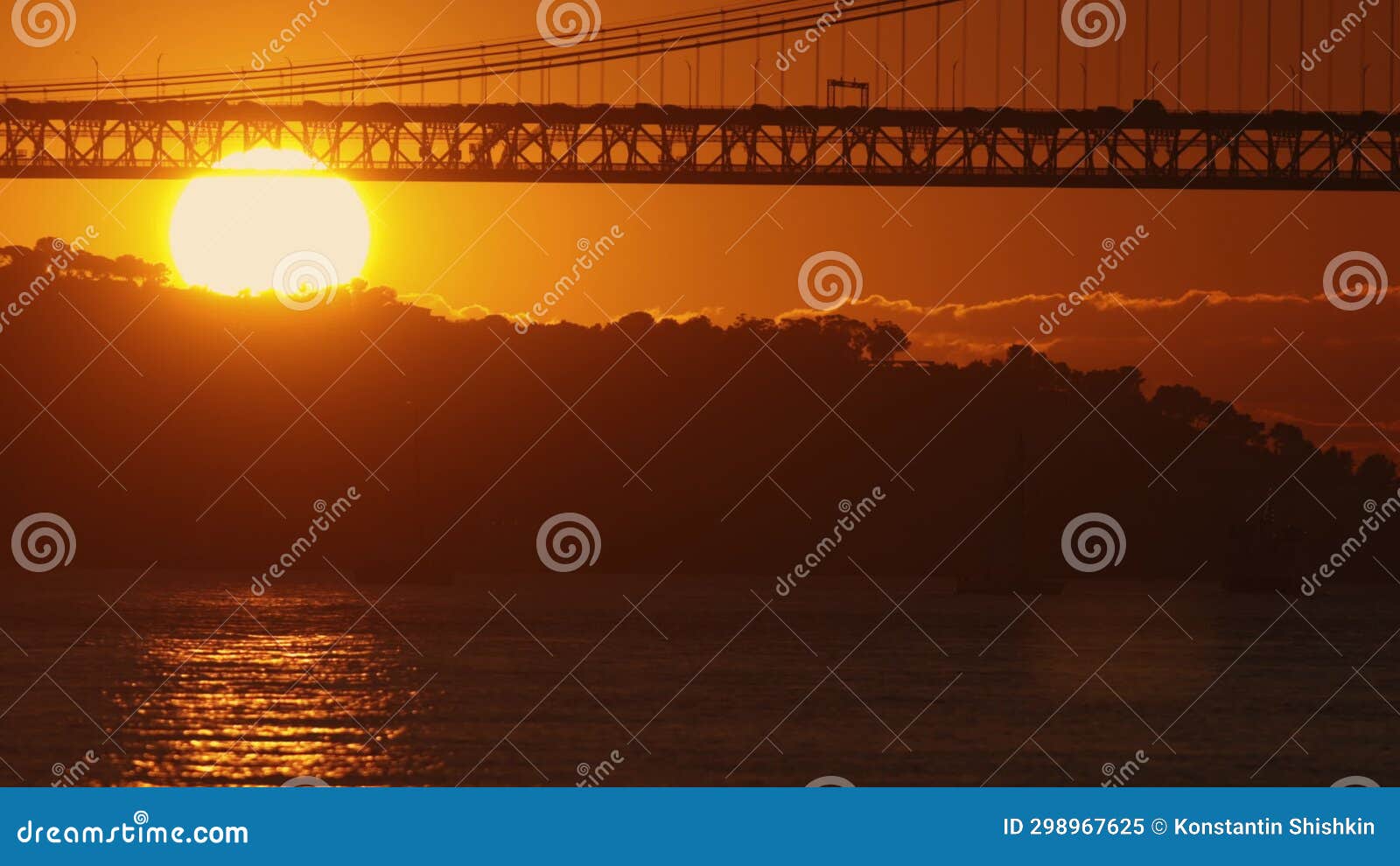 Sunset Behind Bridge Over Water Stock Video - Video of sunlight ...