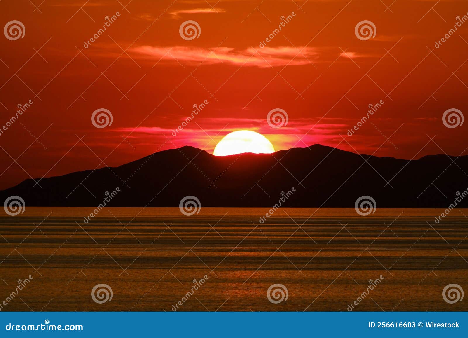 Sun Setting Behind the Hills Stock Image - Image of landscape ...