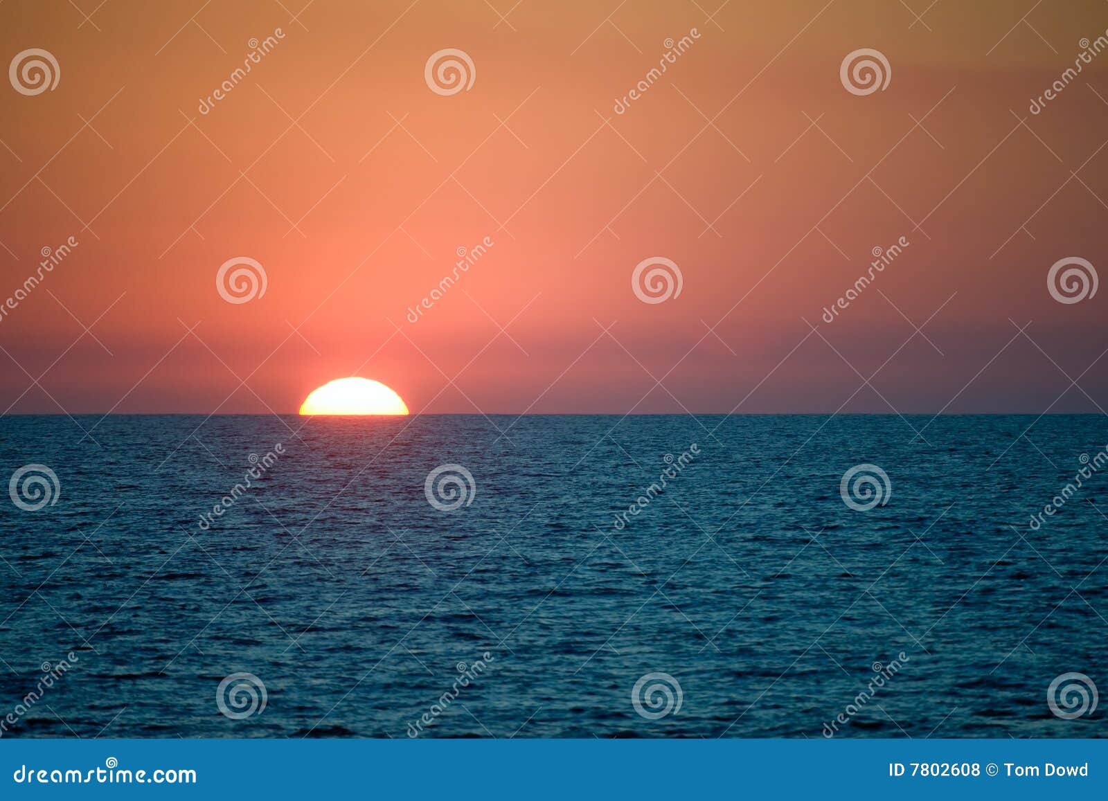 Sun Setting Behind Sea Horizon Stock Photo - Image of water, sets: 7802608