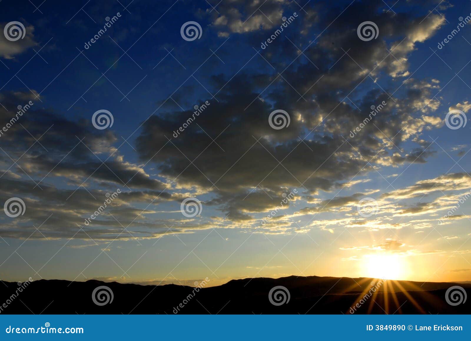 Sun Setting with Clouds stock photo. Image of abstract - 3849890