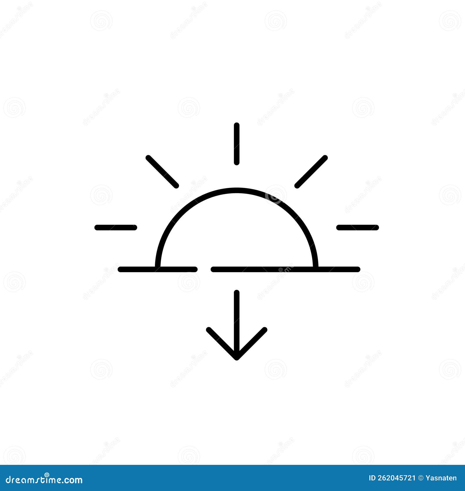Sun Setting Down. Pixel Perfect, Editable Stroke Simple Line Icon Stock ...
