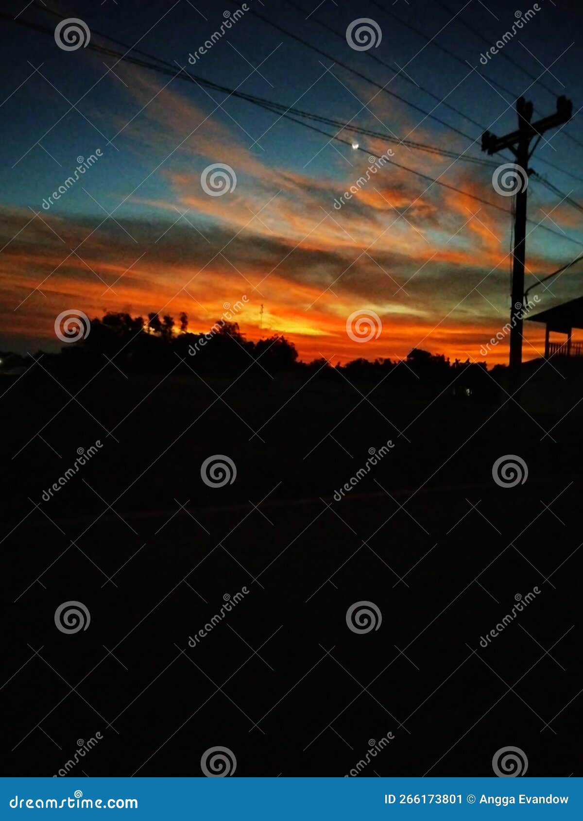 The Sun is Setting on the Eastern Horizon Stock Image - Image of ...