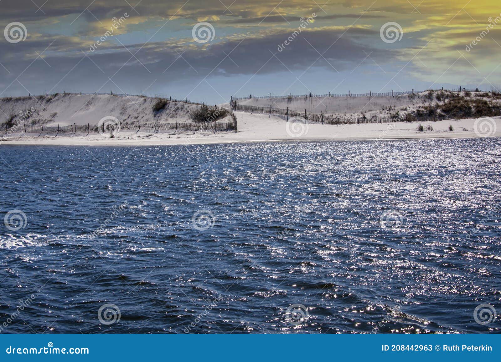 Sun Setting Over a Beach in Destin Stock Image - Image of nature ...