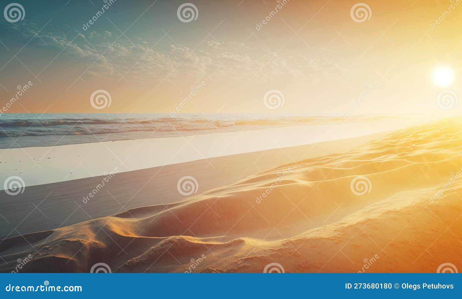 The Sun is Setting Over the Beach and the Sand is Blowing in the Wind ...