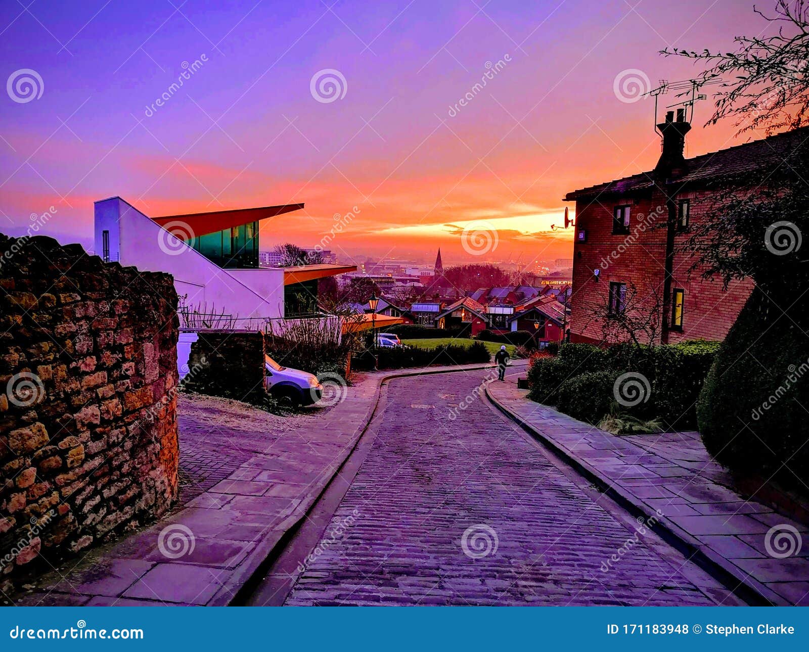 Sun Setting Over City of Lincoln Editorial Stock Photo - Image of ...