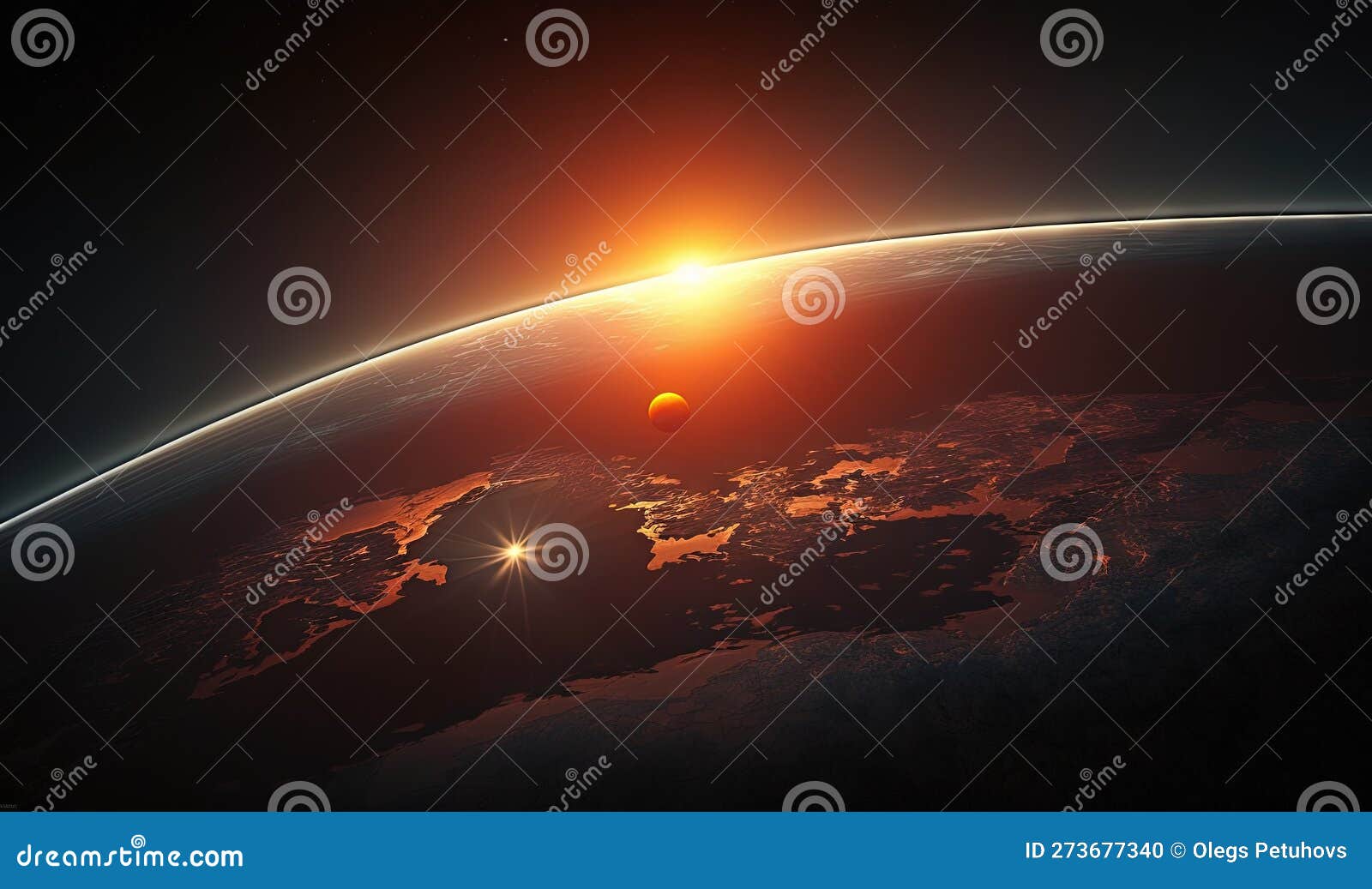 The Sun is Setting Over the Earth from the Space Station Stock ...