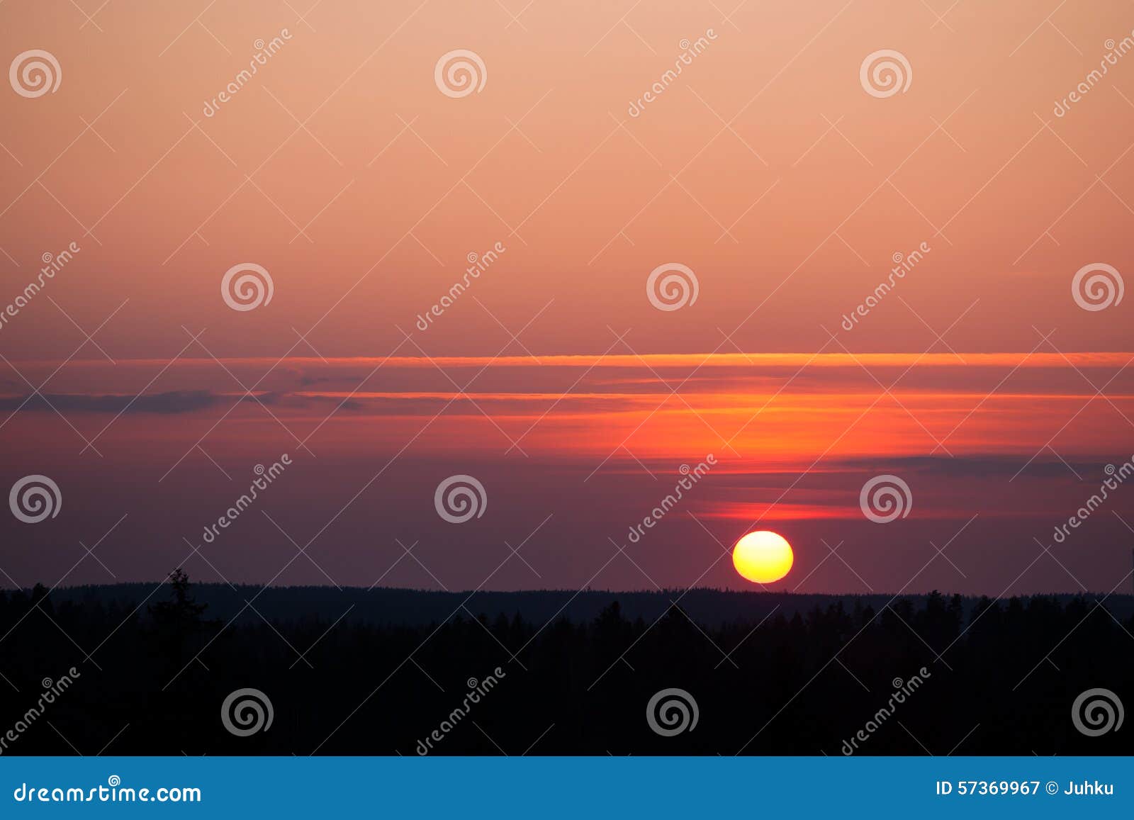 Sun setting over forest stock image. Image of cloudscape - 57369967