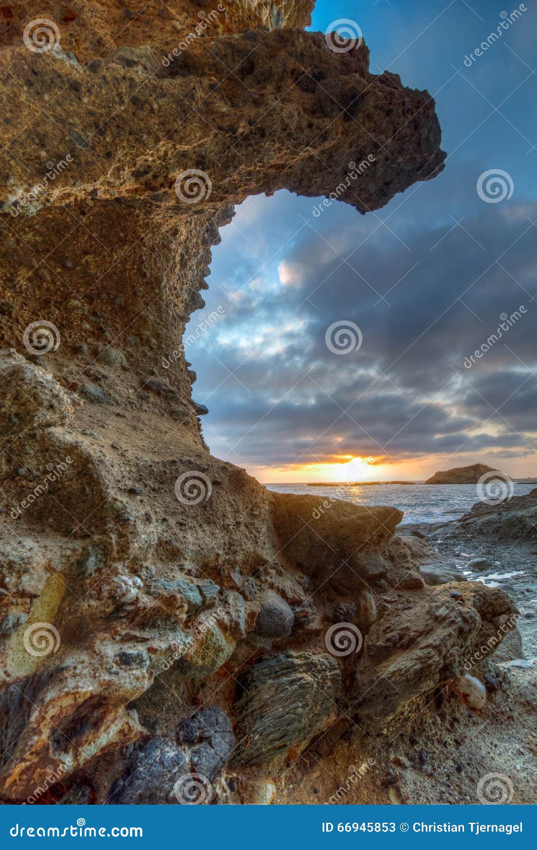 Sun Setting Over Laguna Beach Stock Image - Image of landscape, beach ...