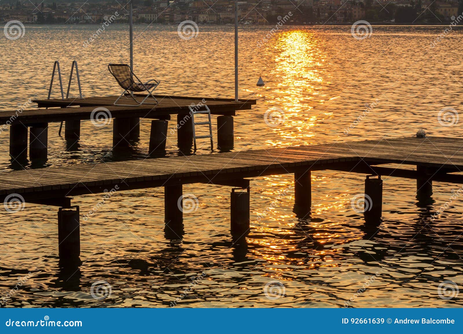 Sun Setting Over Lake Garda and Mountains Editorial Stock Image - Image ...