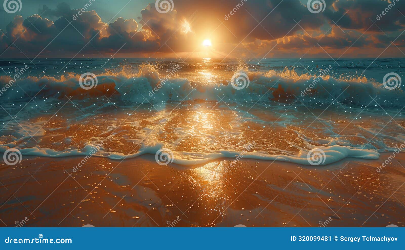 The Sun Setting Over the Ocean Stock Image - Image of light, glow ...