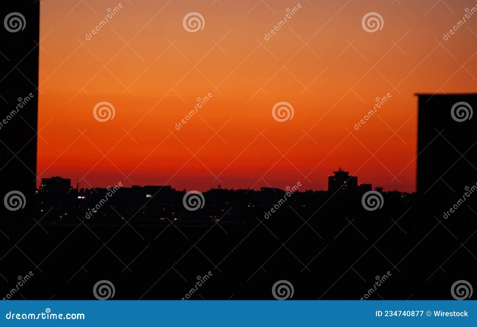 Sun Setting Over the Suburbs of Prague Stock Image - Image of dusk ...