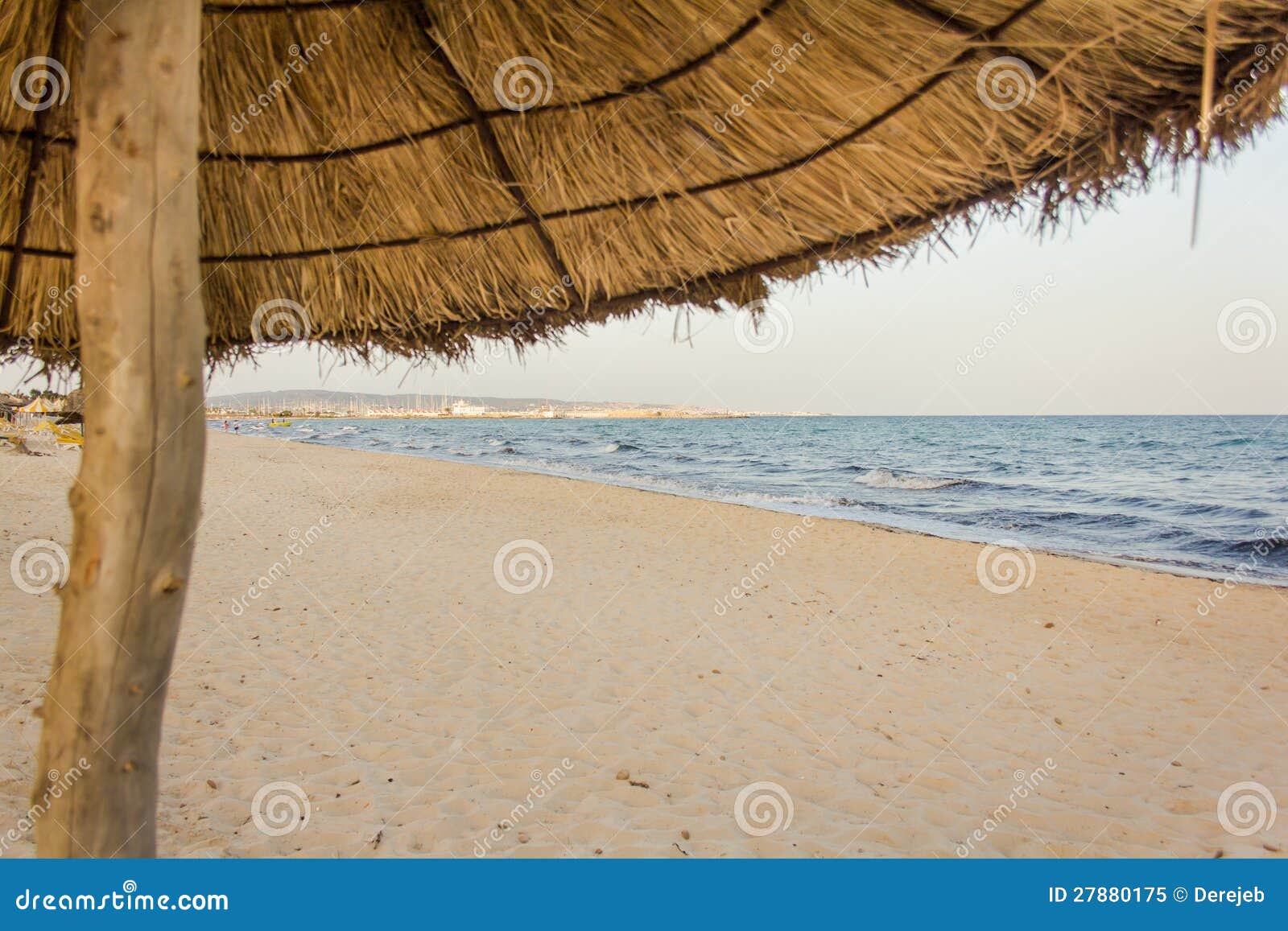 Sun shade on the beach stock image. Image of sand, mediterranean - 27880175