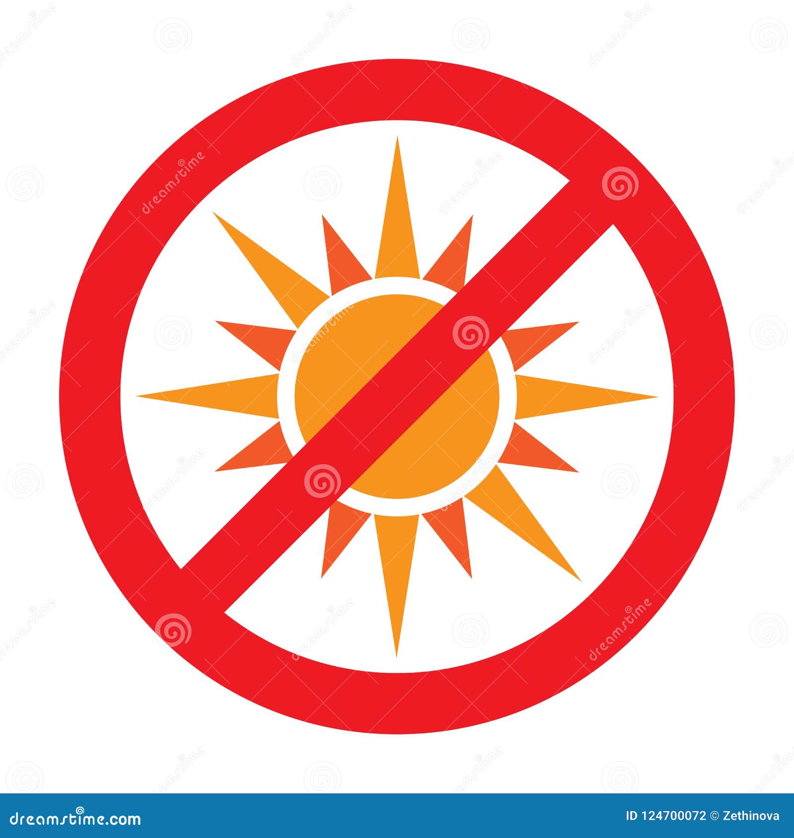 No Sun Symbol stock illustration. Illustration of circle - 124700072