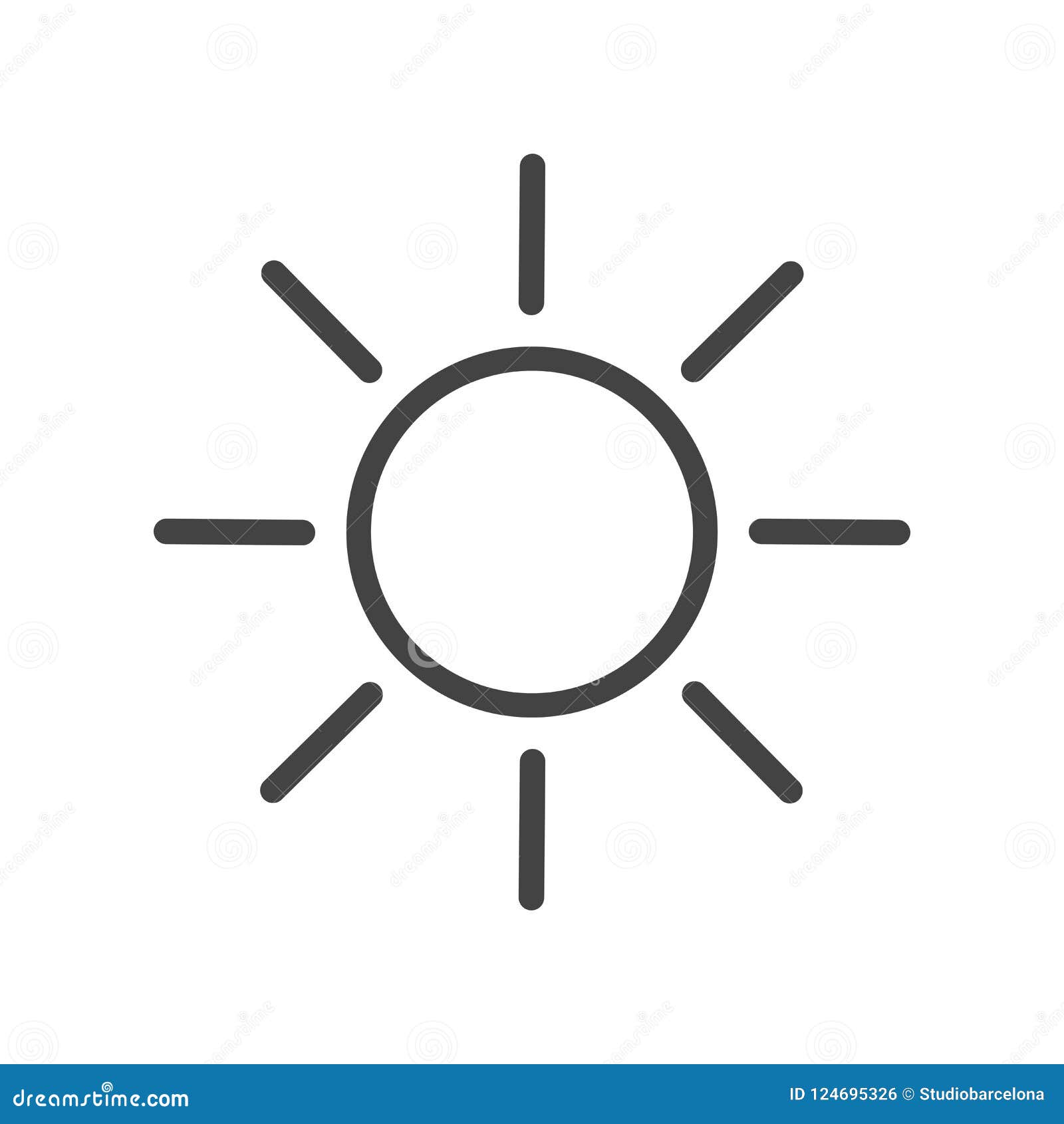 Sun shape icon stock vector. Illustration of isolated - 124695326